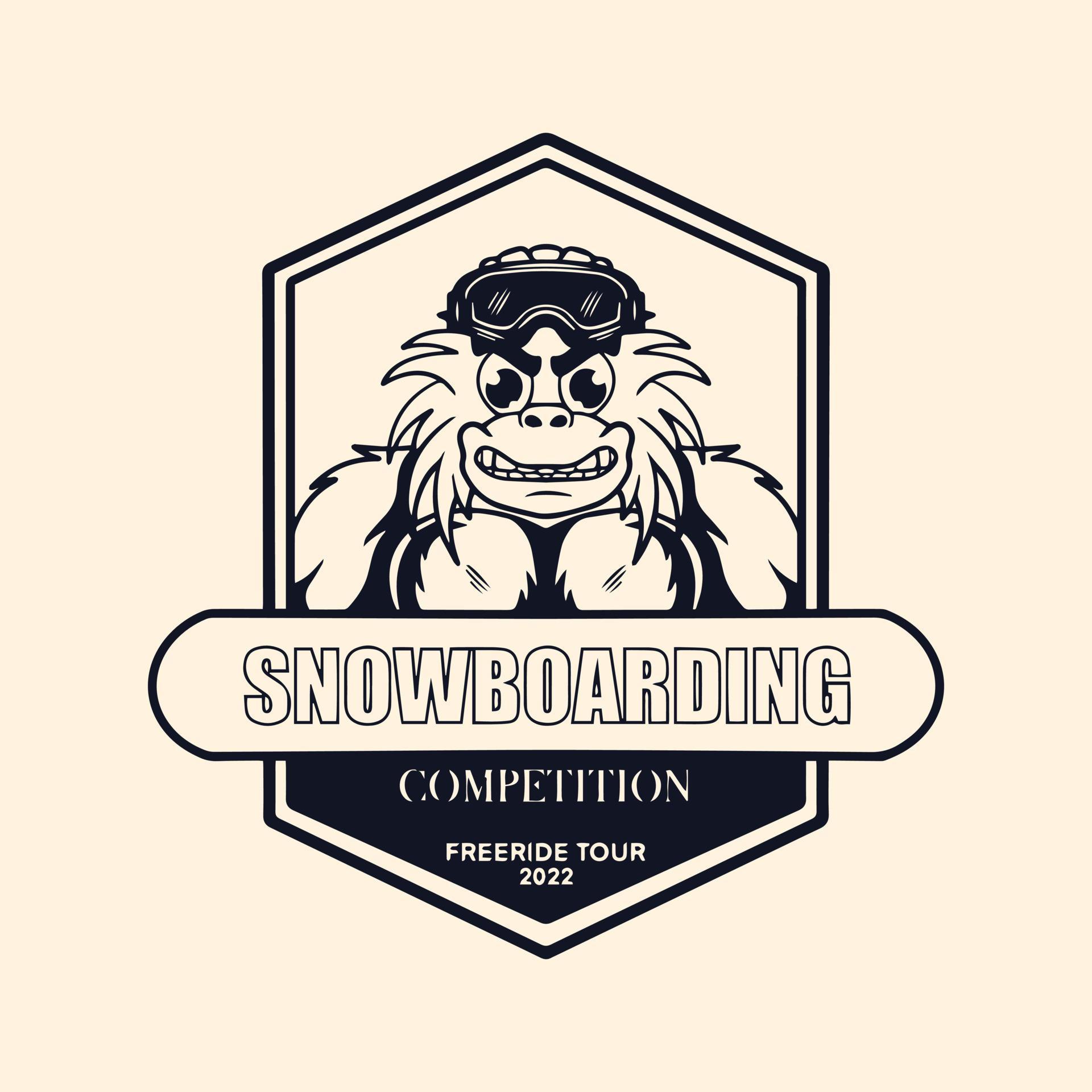 emblem of snowboarding competition with yetri characters 12048876 ...