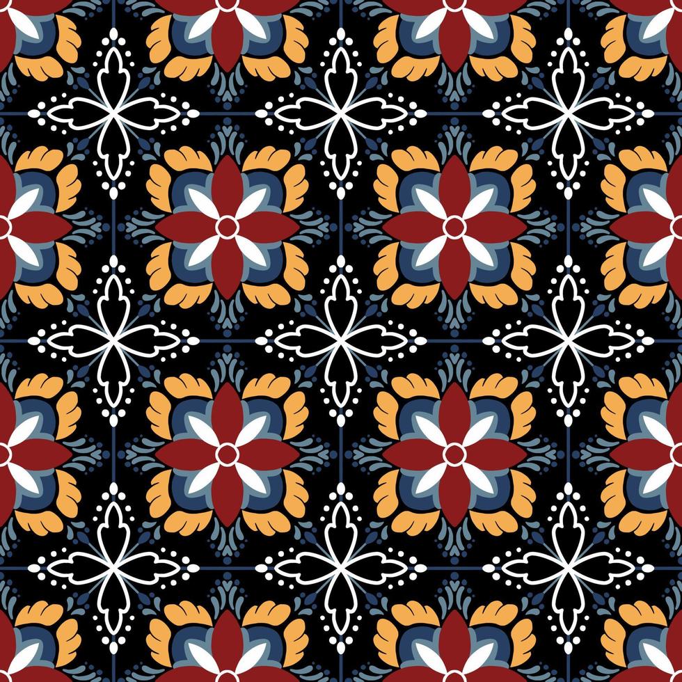 Seamless Pattern Decorative Flower Pattern In Vintage Mandala Style