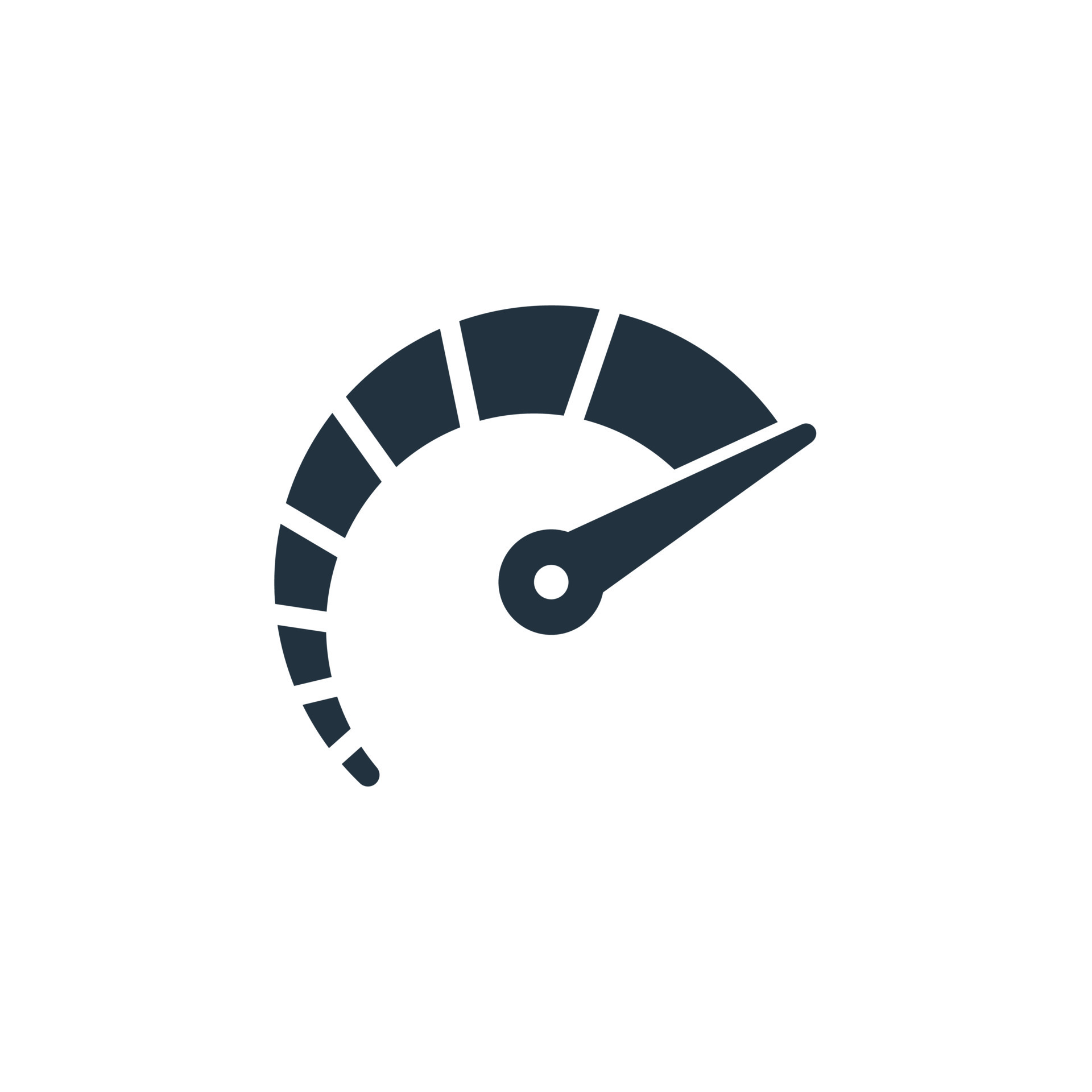 Speedometer Icon In Trendy Flat Style Isolated On White Background