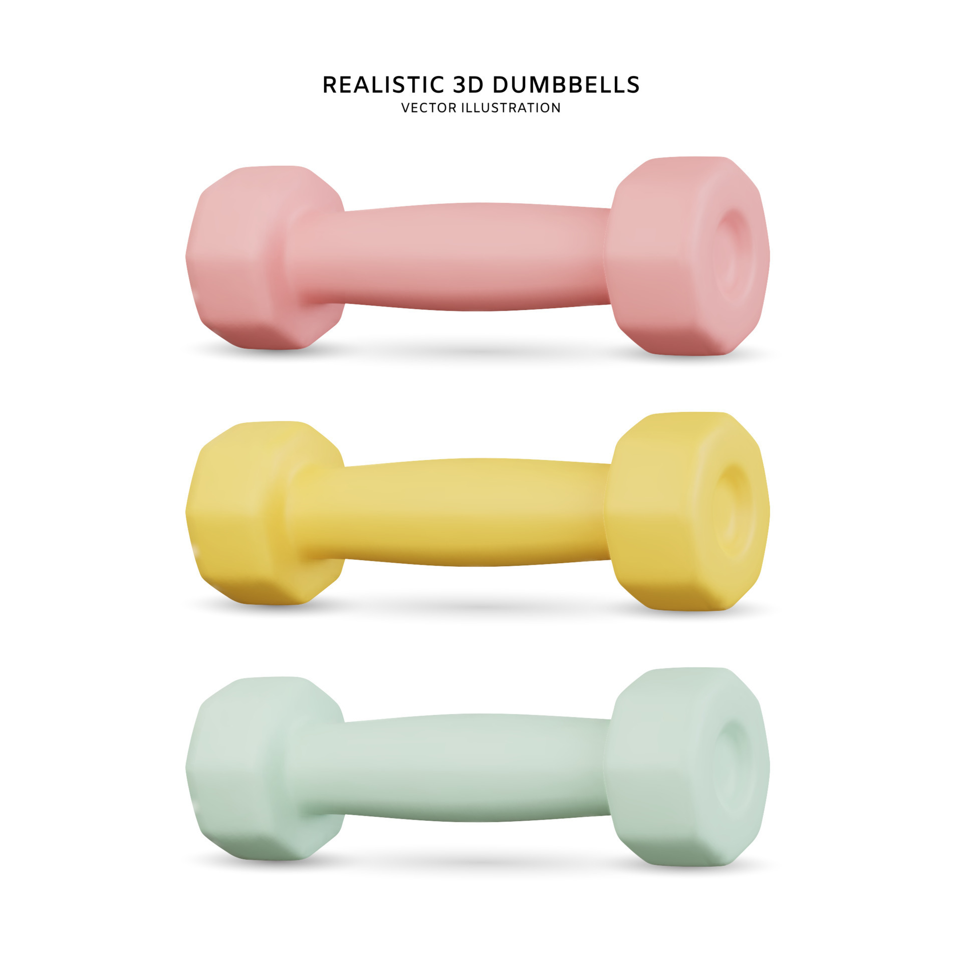 Realistic 3d Dumbbell Vector Illustration 12051220 Vector Art At Vecteezy