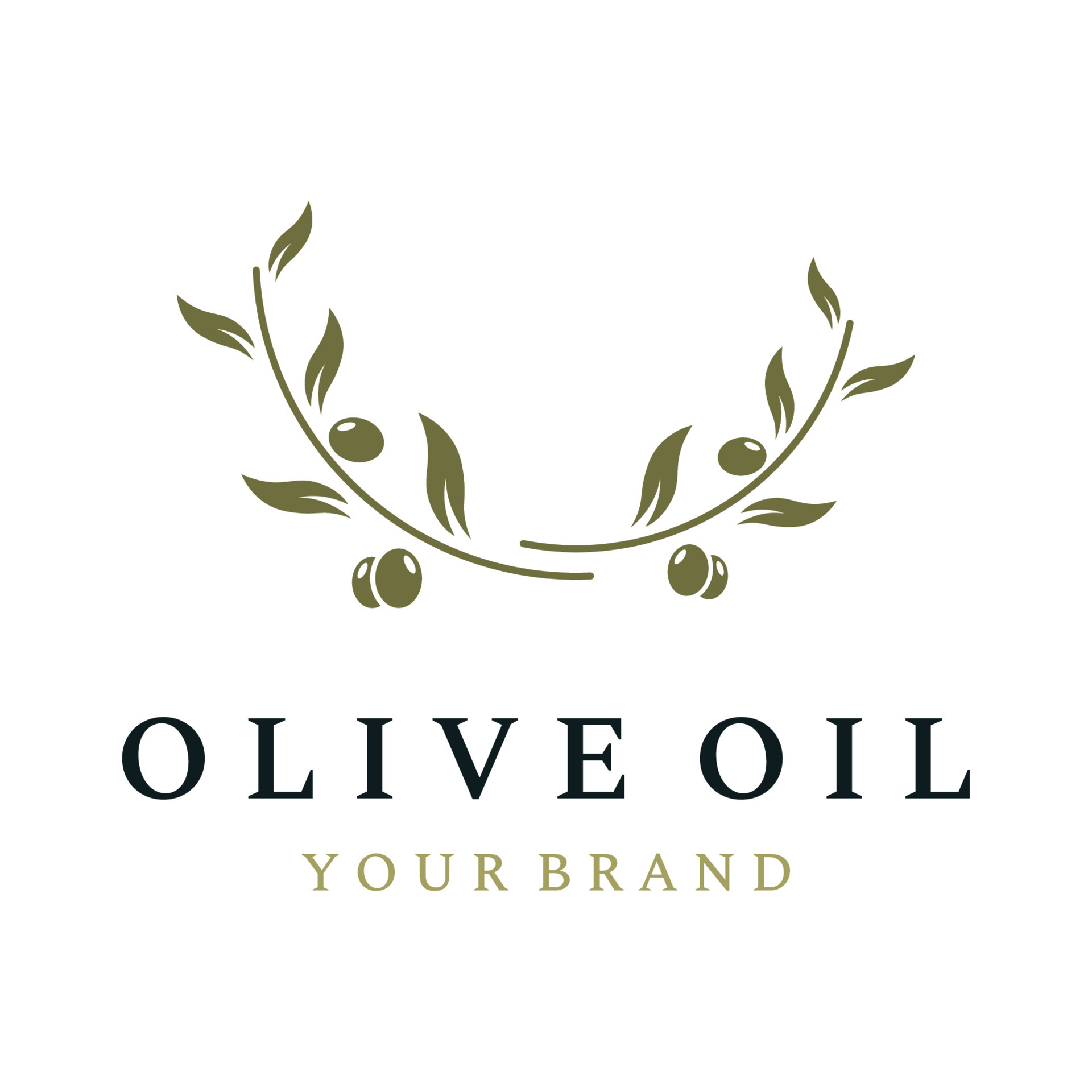 Natural herbal olive and oil logo design with olive branch. Logo for business, branding, herbal ...