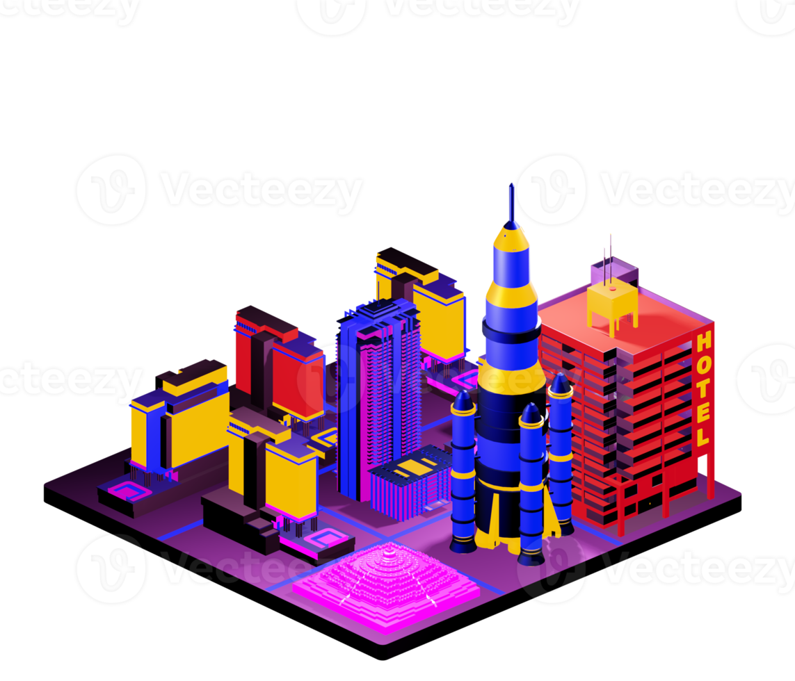 Edificio Isométrico En Estilo Retro 12053025 Png