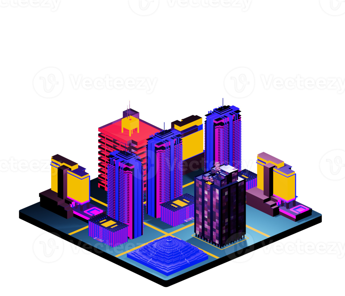 Edificio Isométrico En Estilo Retro 12053126 Png