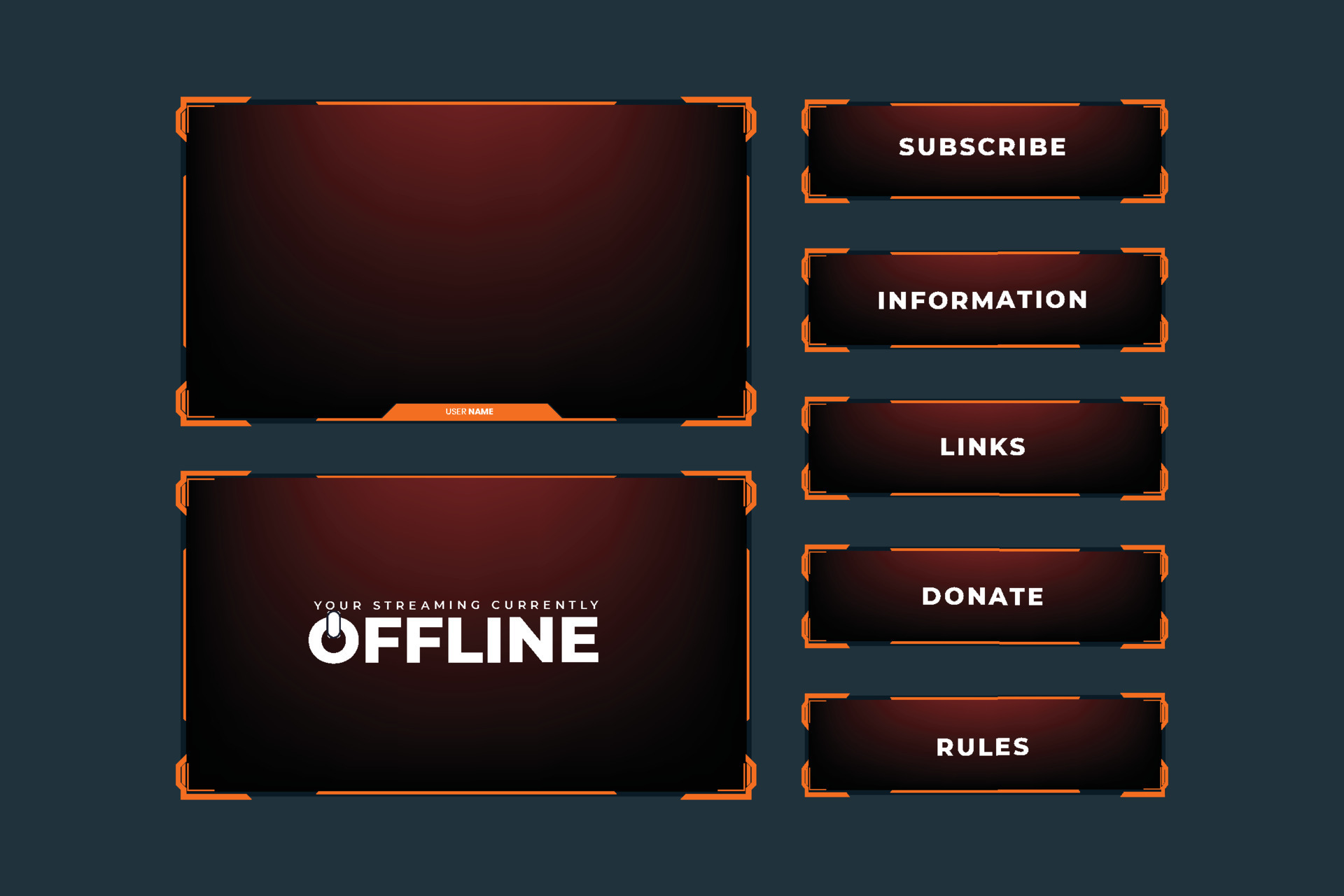 Broadcast gaming overlay design with abstract digital shapes. Stylish ... Broadcast gaming overlay design with abstract digital shapes. Stylish ...