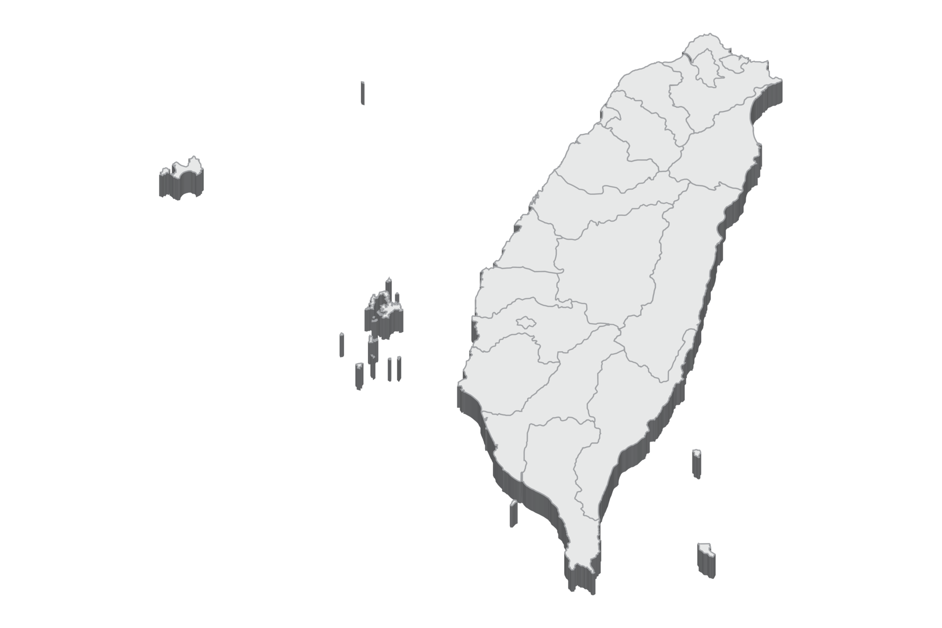 3D map illustration of Taiwan 12057548 PNG