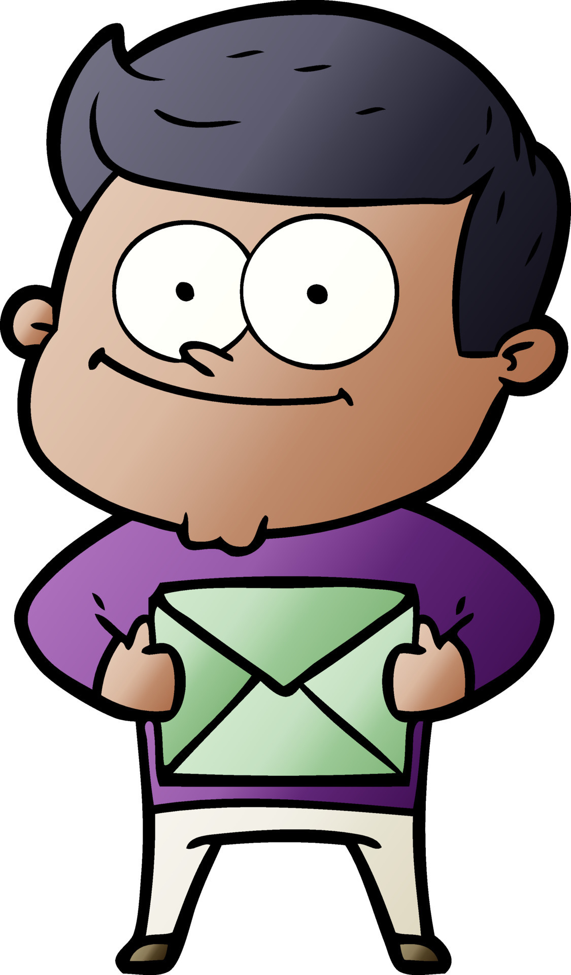 Cartoon Happy Man Holding Letter 12067925 Vector Art At Vecteezy