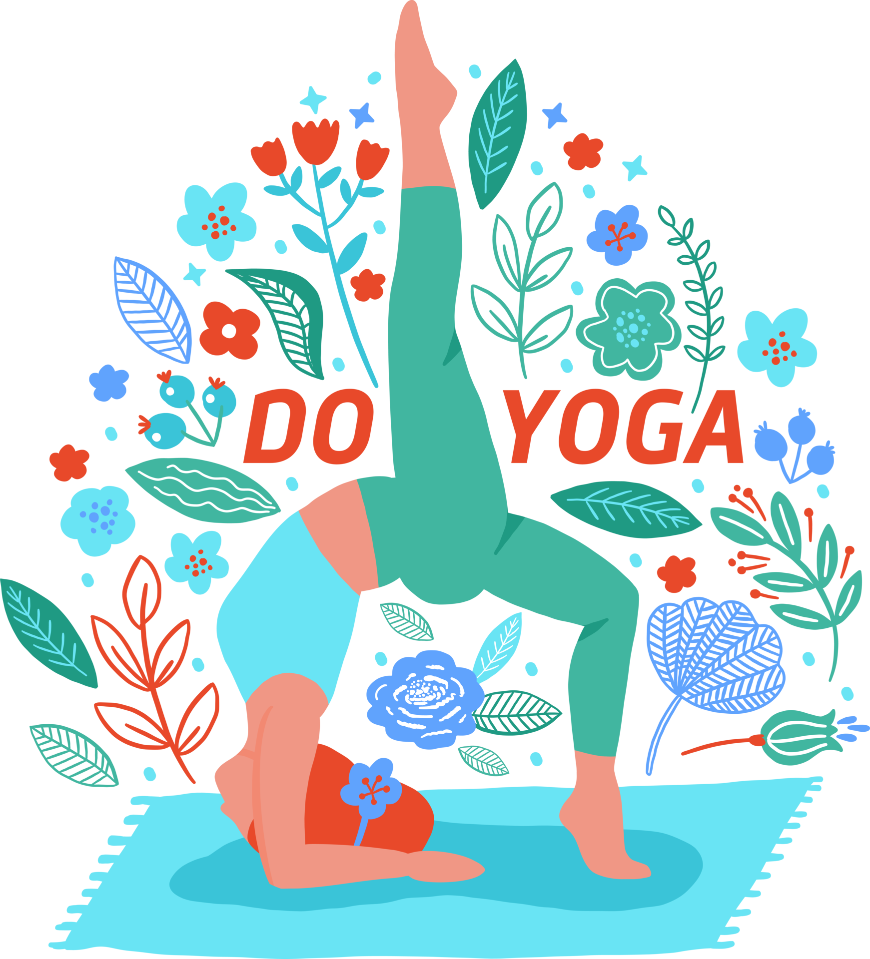 Yoga girl pose in doodle style. cute cartoon illustrations drawn people ... Yoga girl pose in doodle style. cute cartoon illustrations drawn people ...