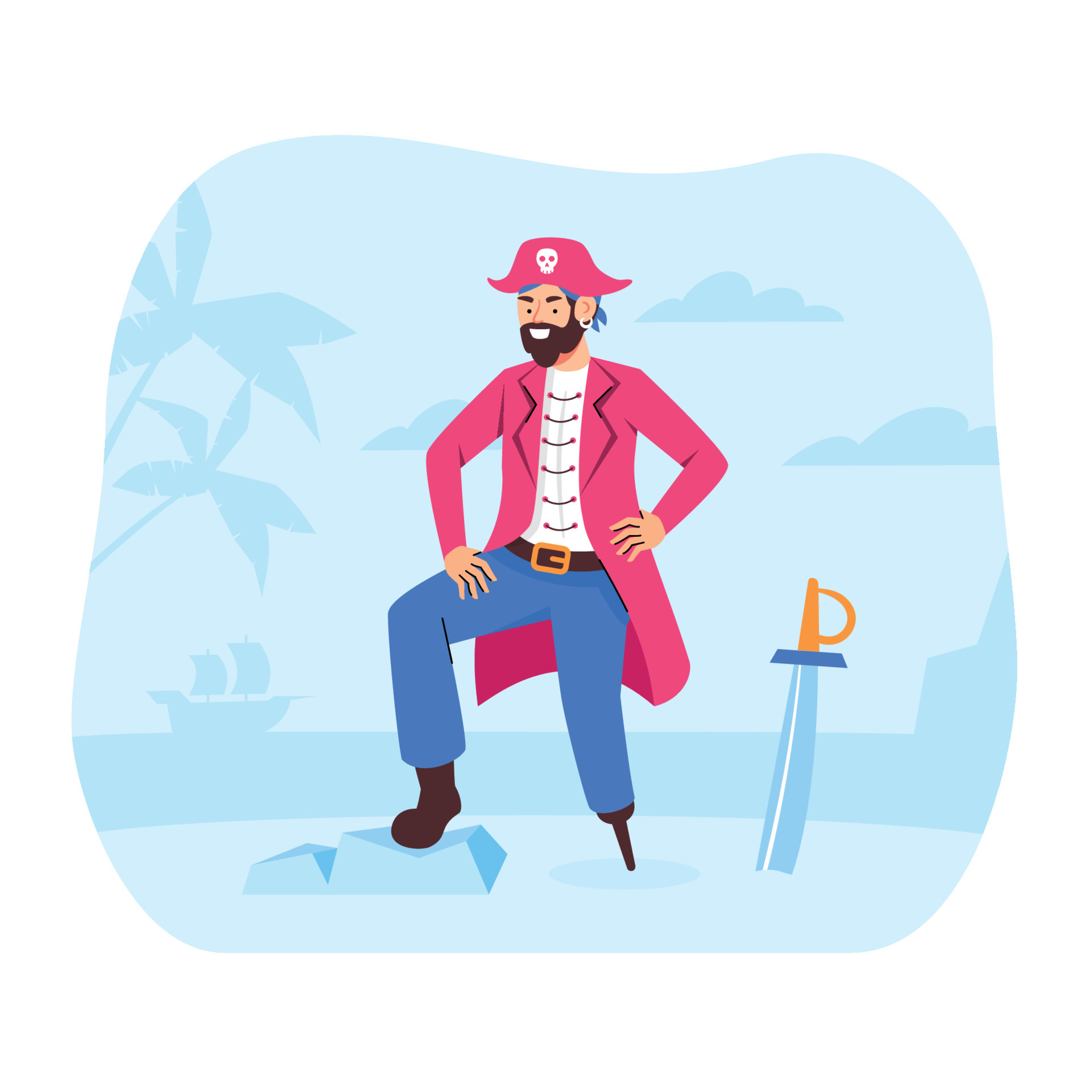 Pirates Stand On The Beach Character Focused Concept 12069749 Vector ... Pirates Stand On The Beach Character Focused Concept 12069749 Vector ...