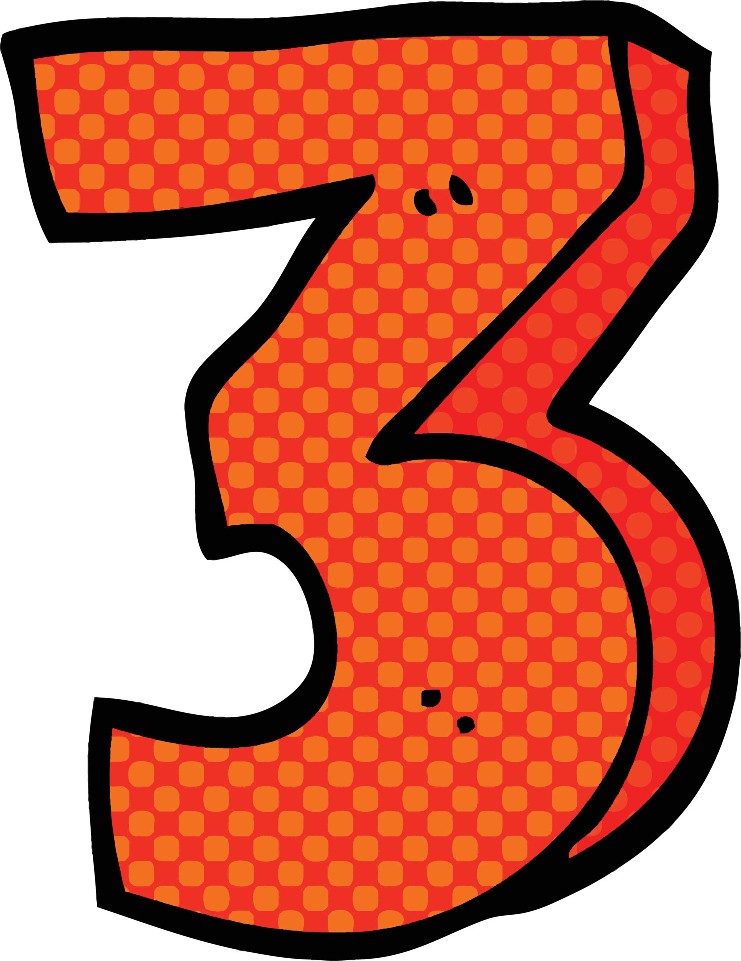 dibujos animados de estilo cómic número tres 12070288 Vector en Vecteezy