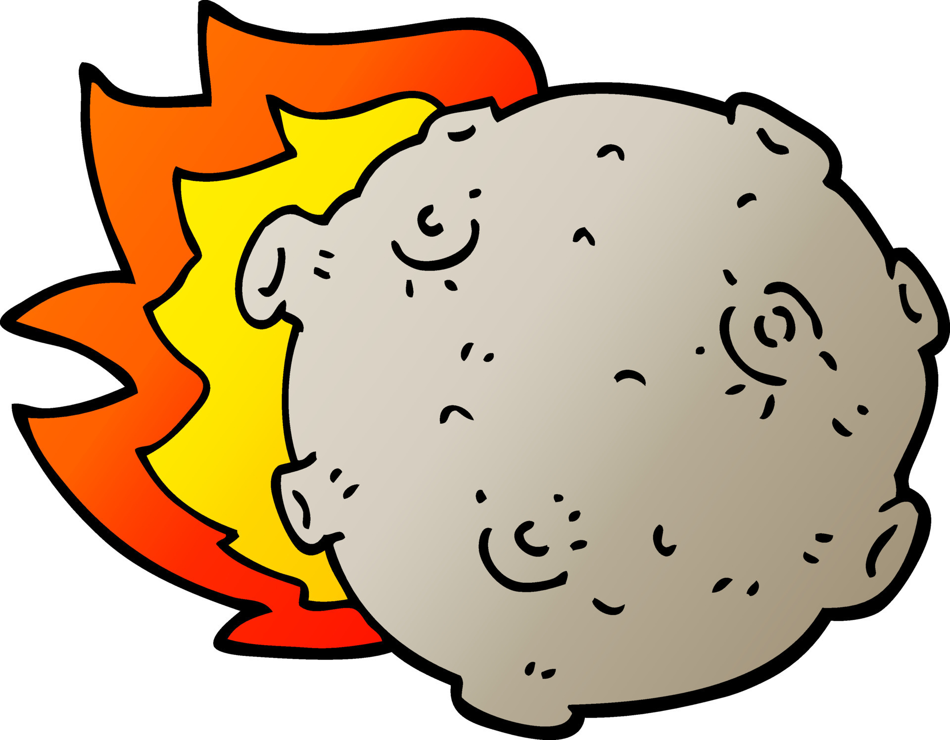 asteroide de dibujos animados de ilustración de gradiente de vector ... asteroide de dibujos animados de ilustración de gradiente de vector ...
