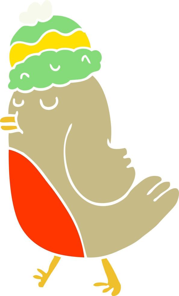 flat color illustration cartoon christmas robin 12070854 Vector Art at ...