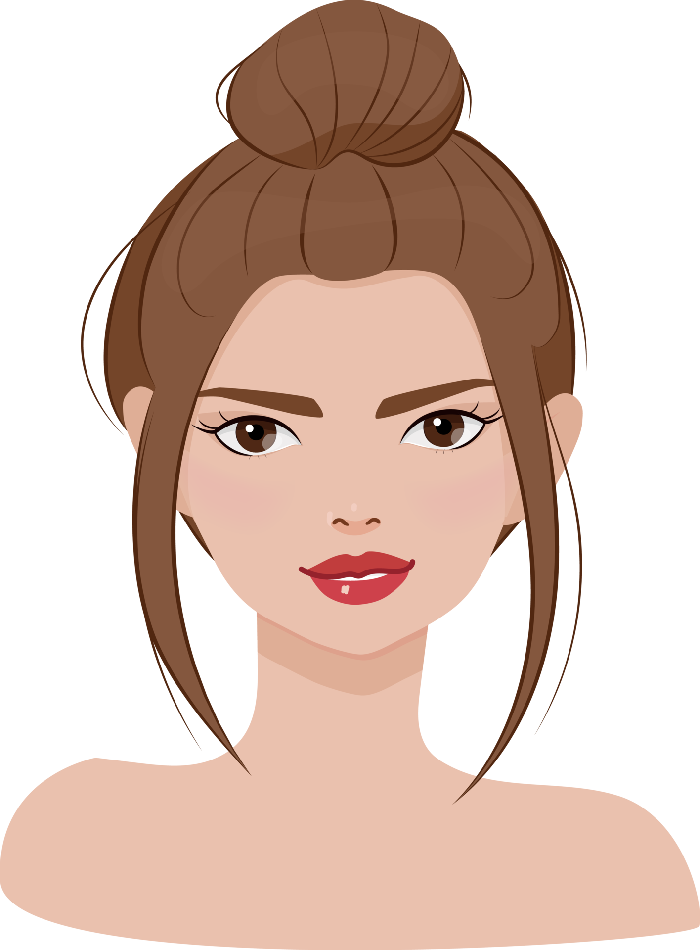 Woman Face Portrait In Different Hair Style 12071726 Png
