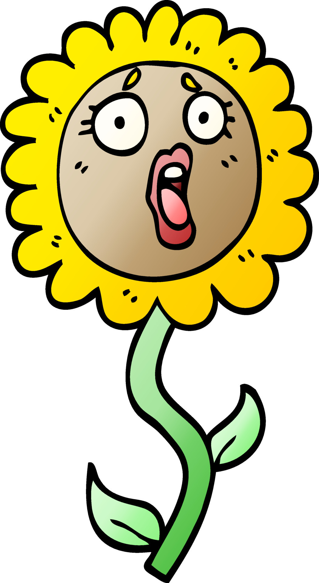 vector gradient illustration cartoon shocked sunflower 12077300 Vector ... vector gradient illustration cartoon shocked sunflower 12077300 Vector ...