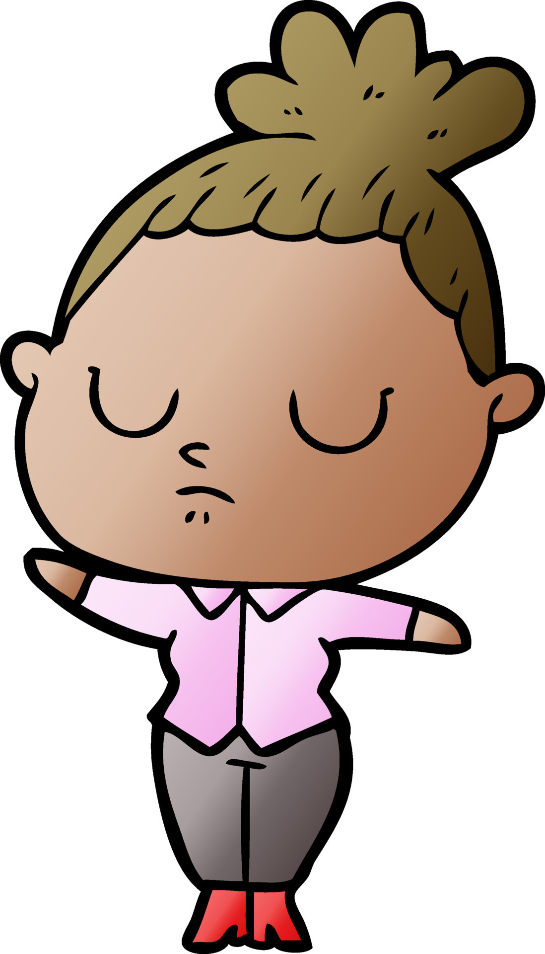 cartoon calm woman 12077488 Vector Art at Vecteezy