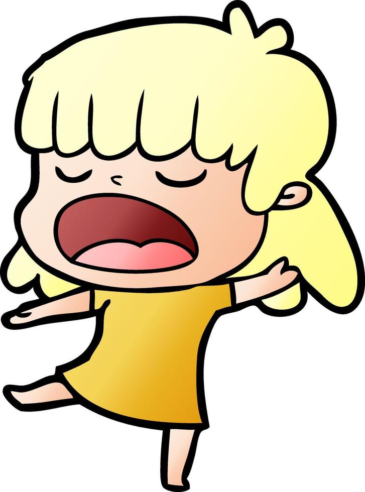 cartoon woman talking loudly 12078058 Vector Art at Vecteezy