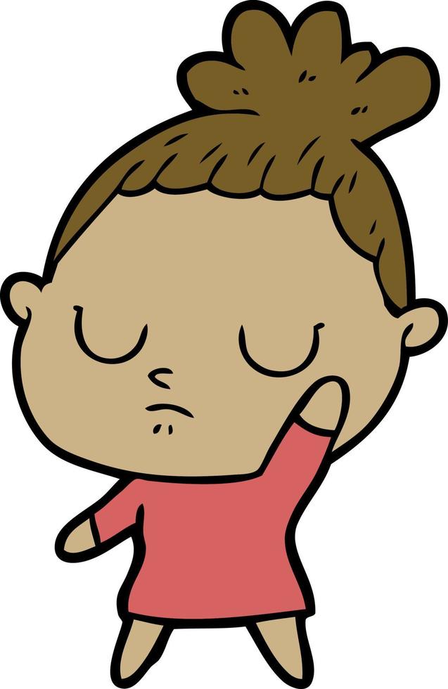 cartoon calm woman 12078666 Vector Art at Vecteezy