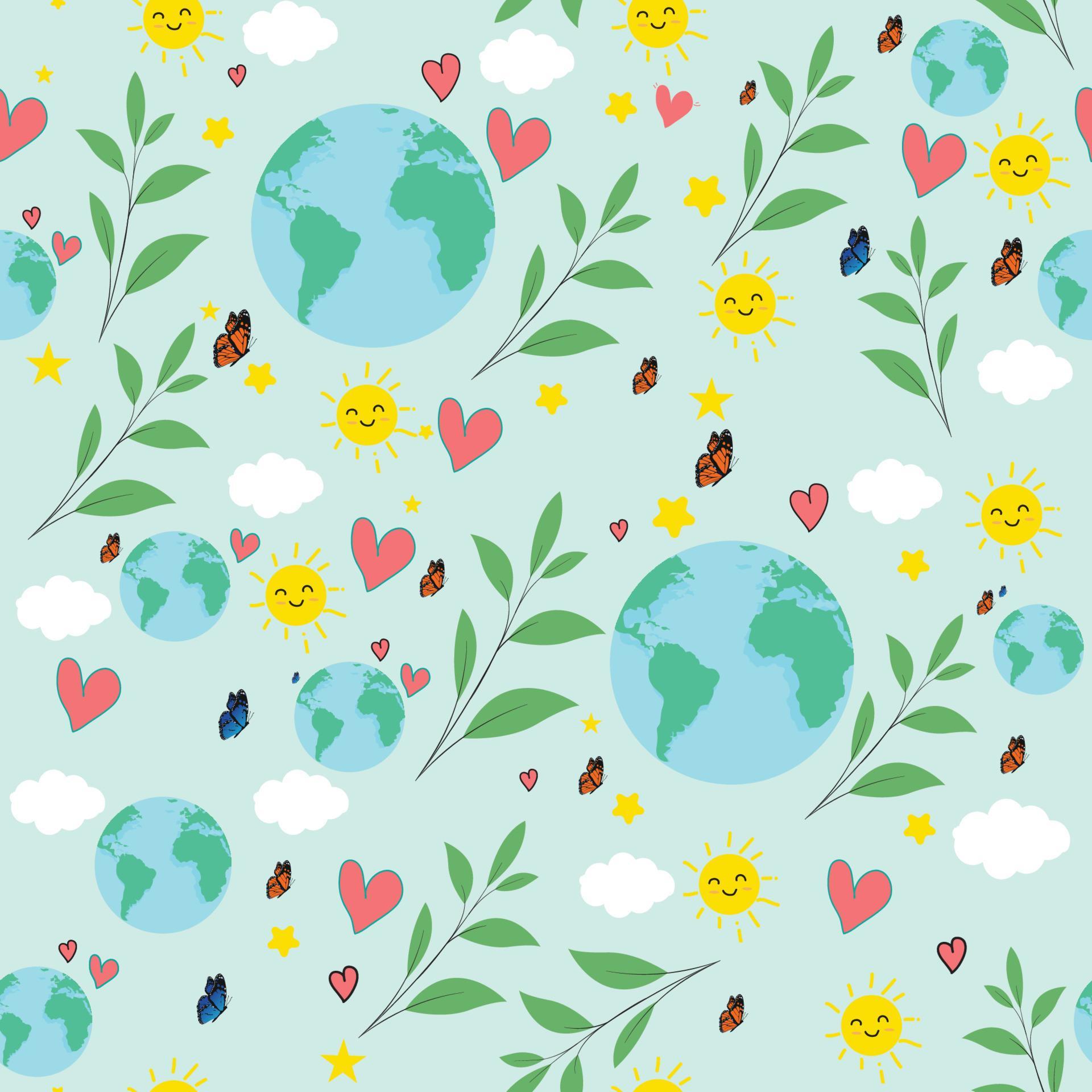 Earth day vector seamless pattern 12080702 Vector Art at Vecteezy