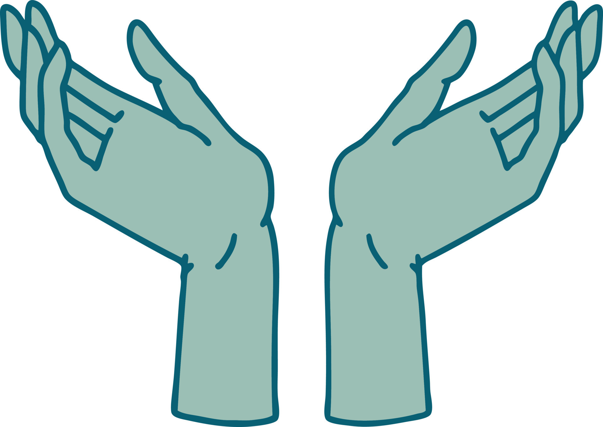 iconic tattoo style image of open hands 12090800 Vector Art at Vecteezy