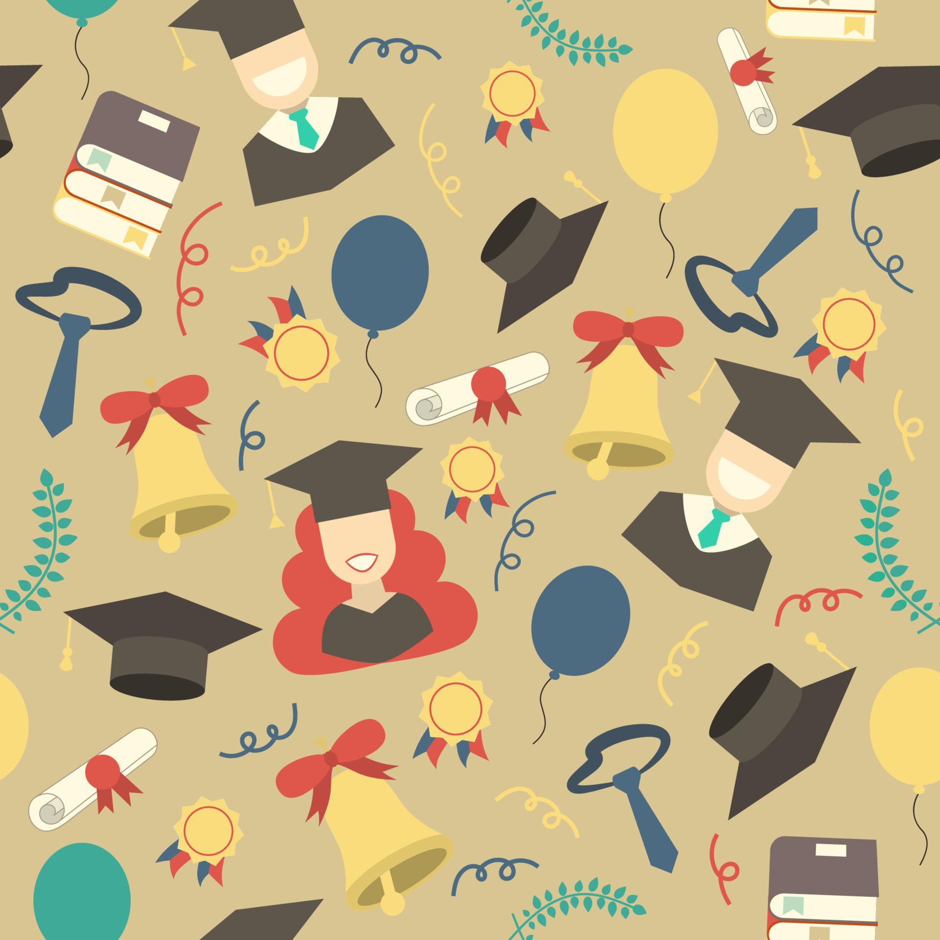 Graduation Elements Seamless Pattern Background 12093276 Vector Art at ...