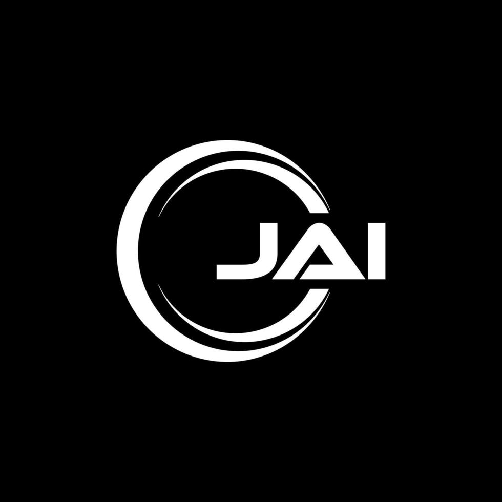 JAI letter logo design with black background in illustrator. Vector ... JAI letter logo design with black background in illustrator. Vector ...