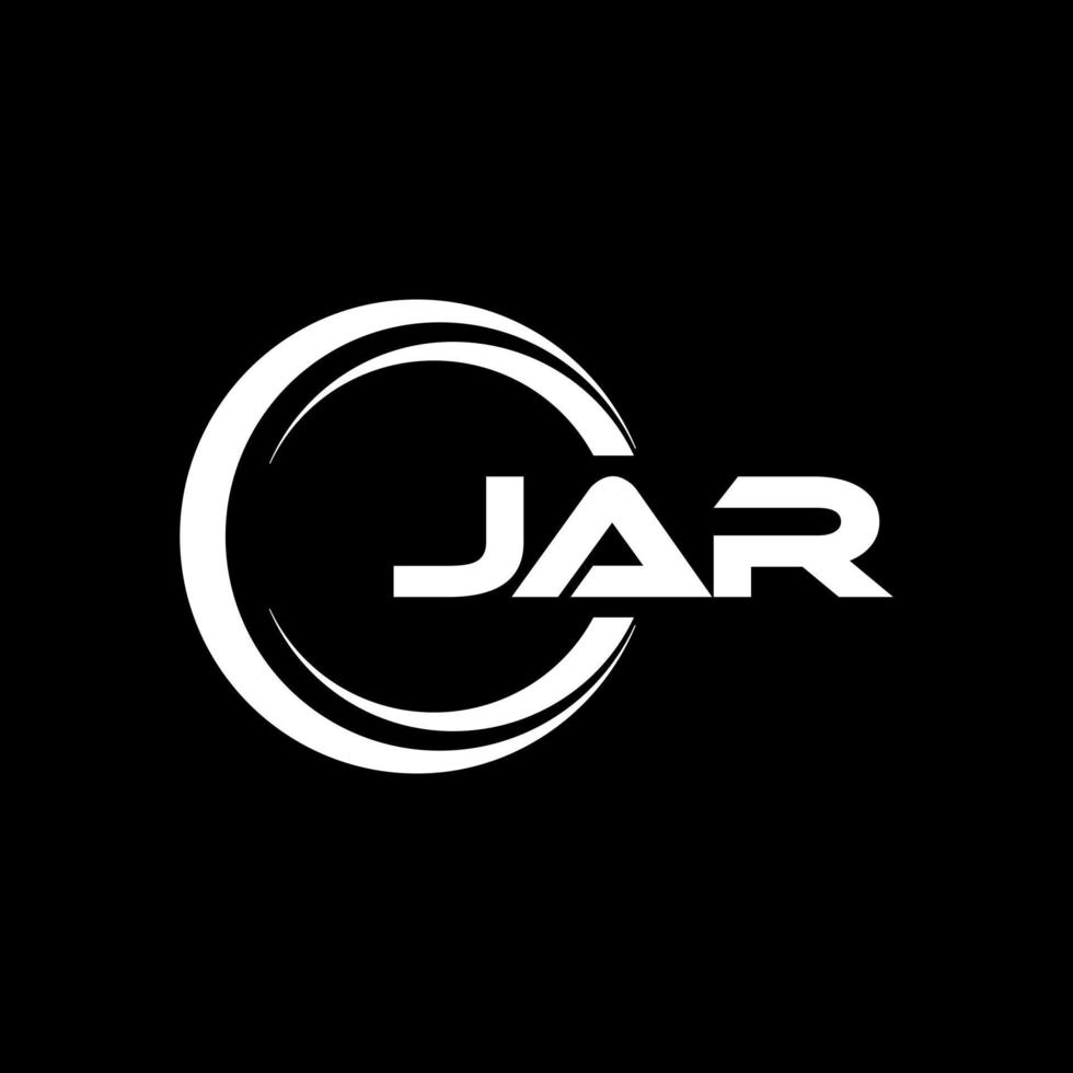 JAR letter logo design with black background in illustrator. Vector ...