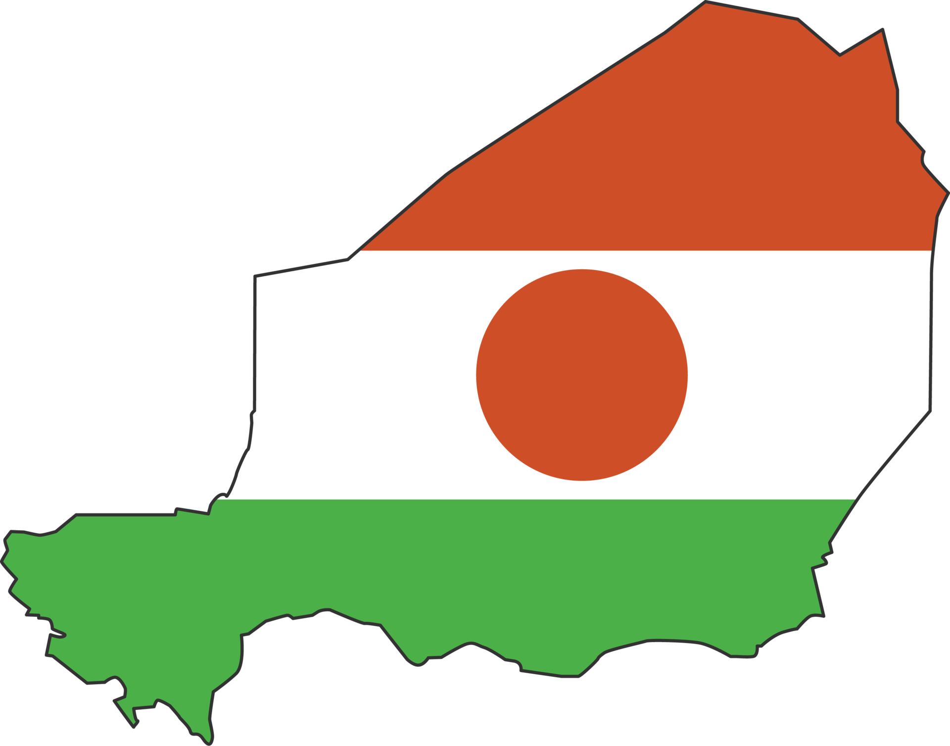 Niger Flag Map