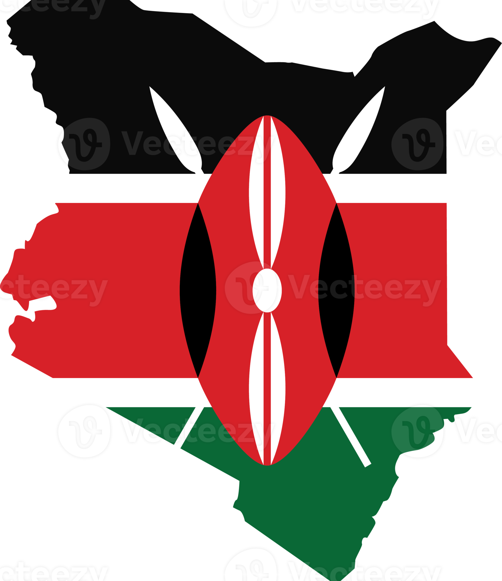Kenya map city color of country flag. 12096551 PNG