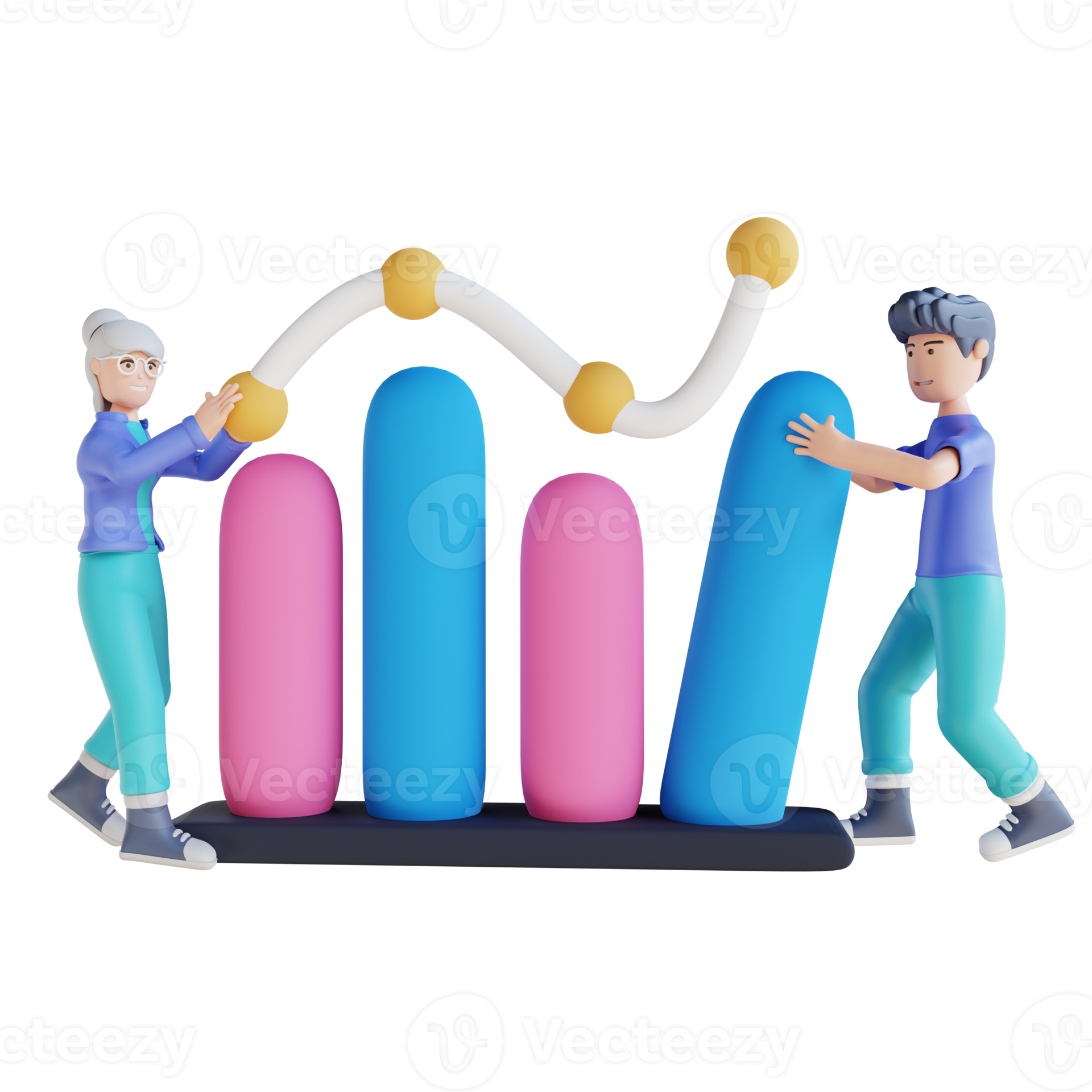 3D illustration charts 12097737 PNG