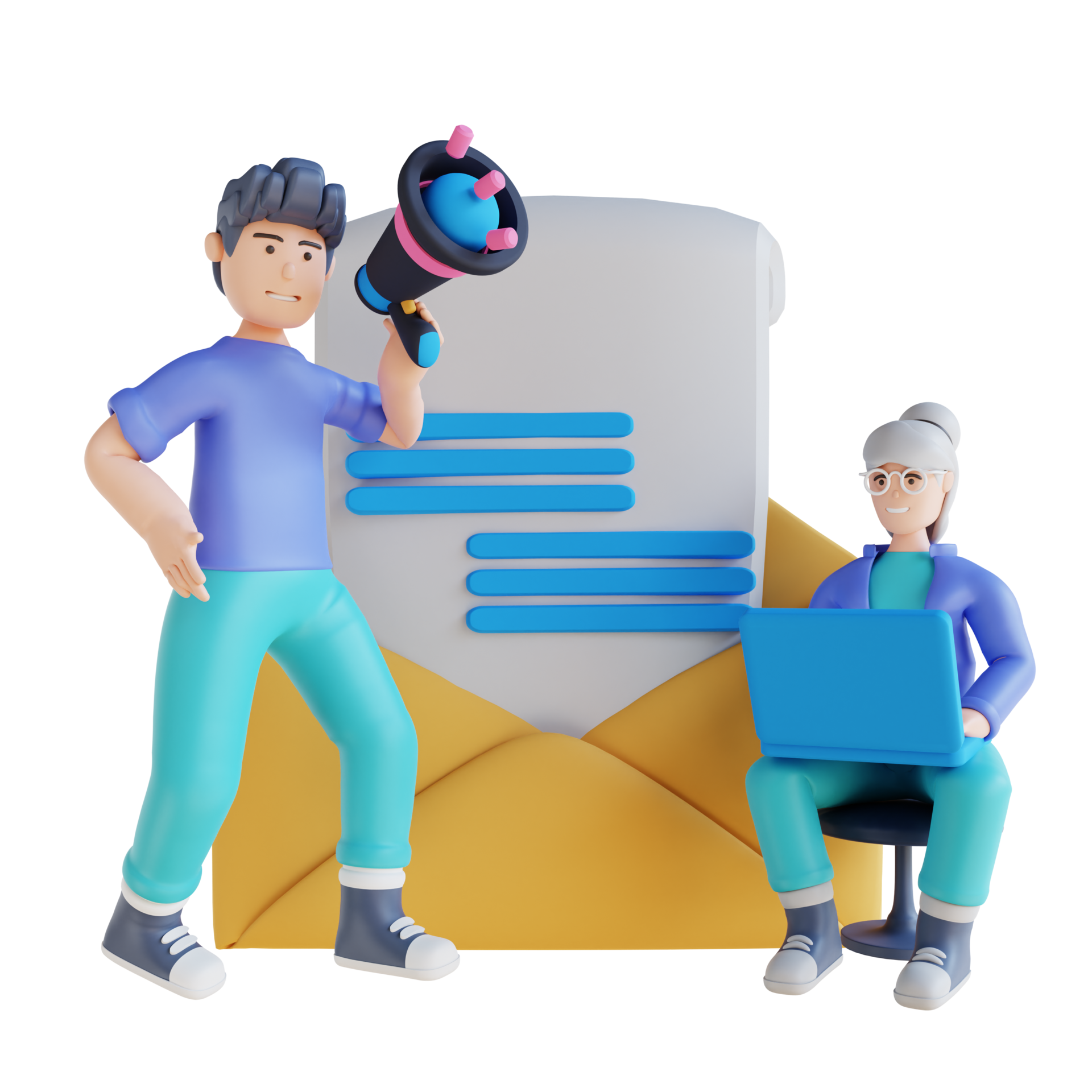 3d Illustration Email Marketing 12097891 Png