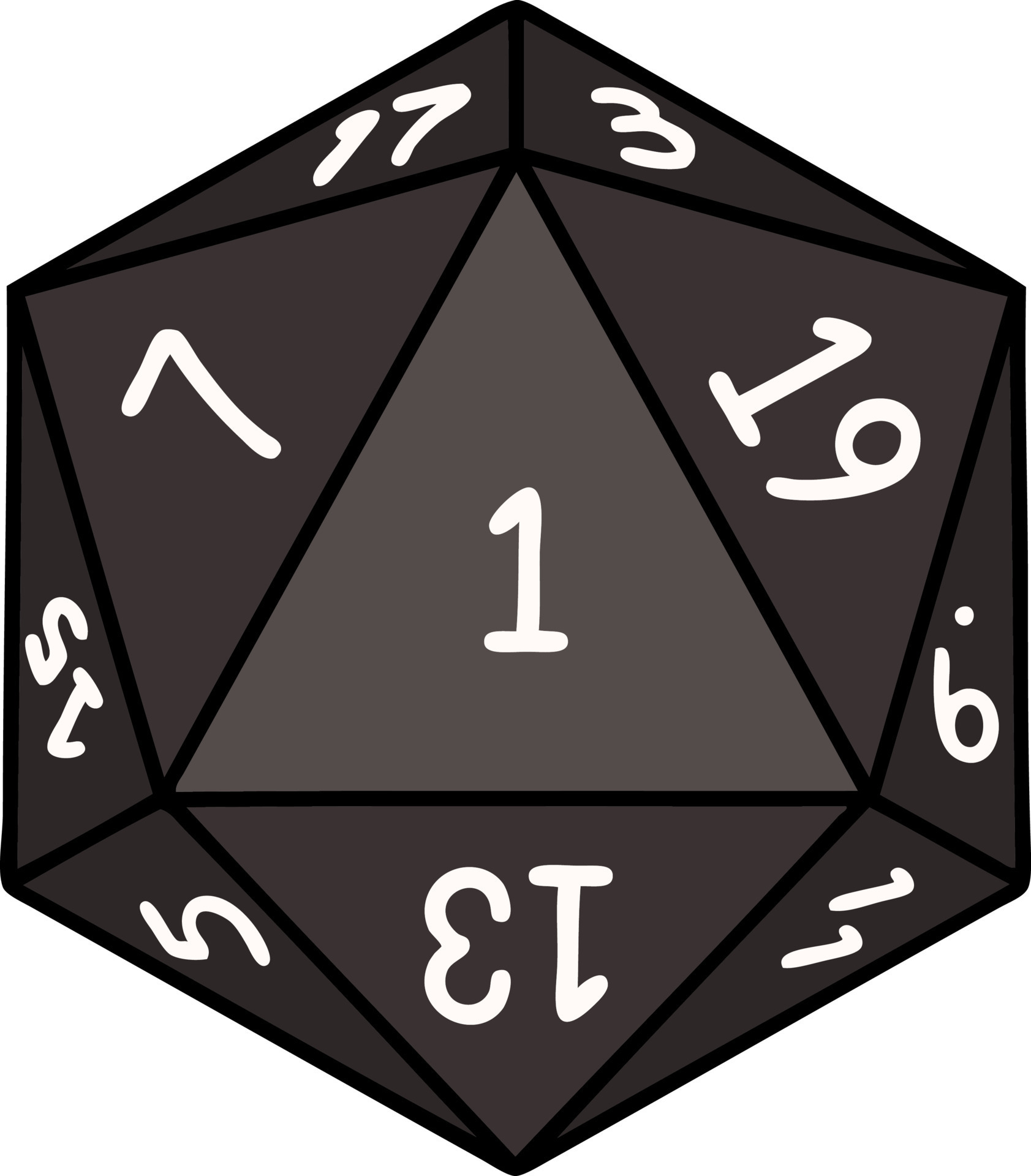 Retro Tattoo Style natural 1 D20 dice roll 12102224 Vector Art at Vecteezy