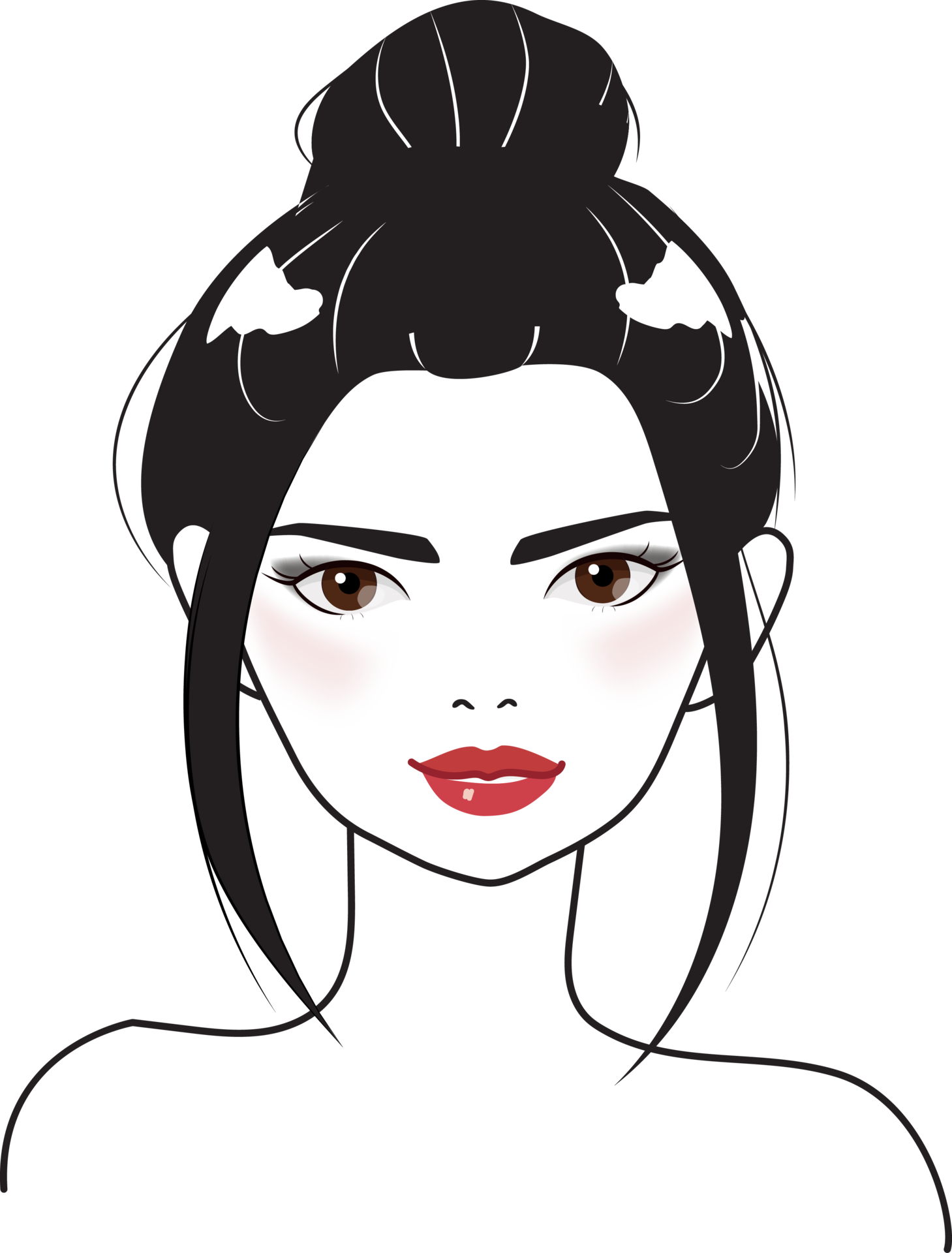 Woman Face Portrait In Different Hair Style 12104122 Png