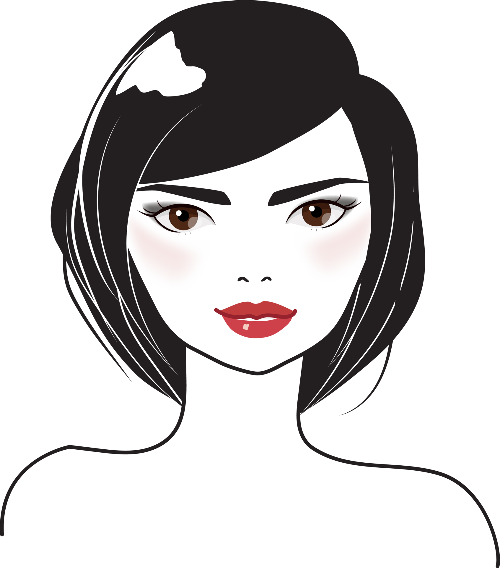 Woman Face Portrait In Different Hair Style 12104126 Png