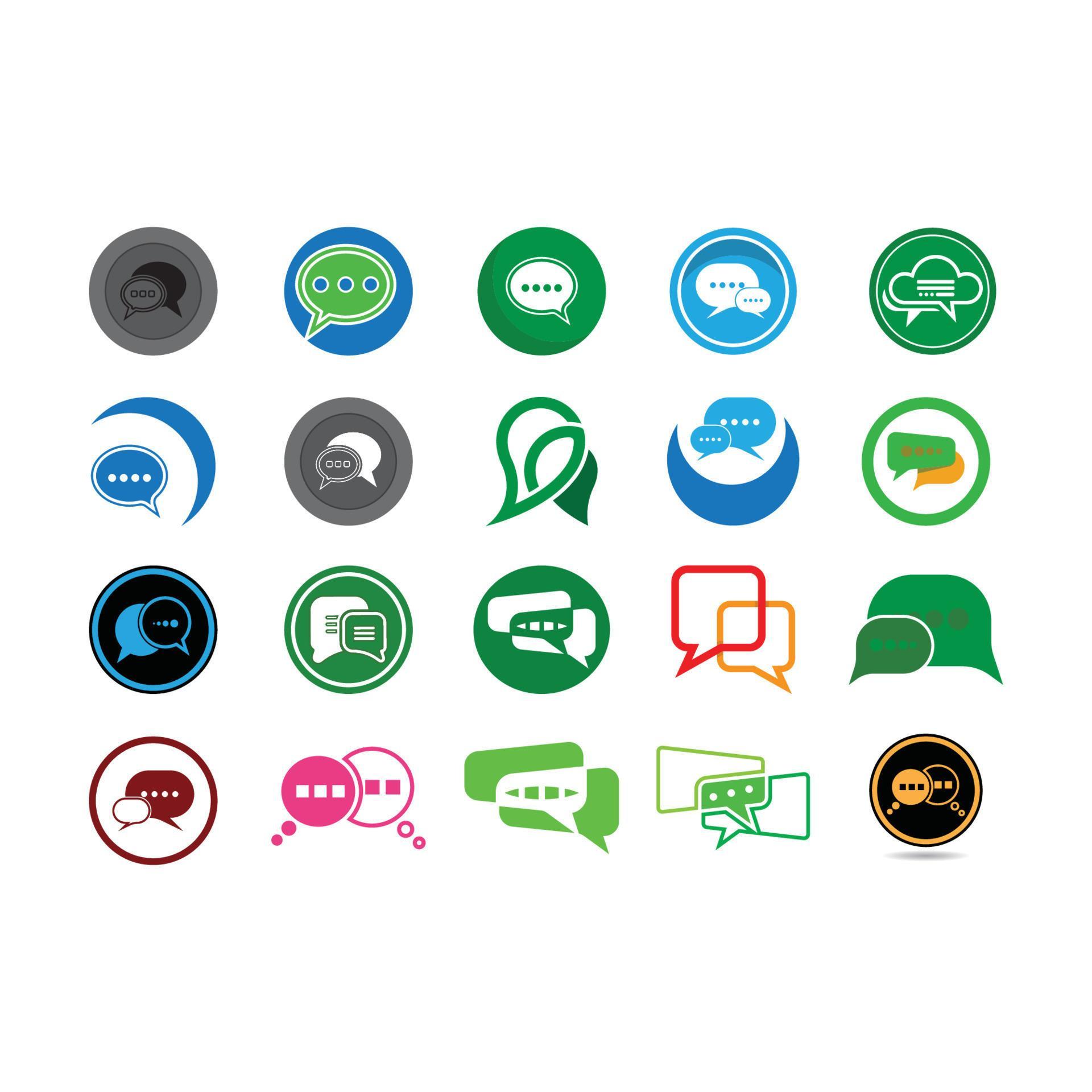 message bubble logo and symbol speech 12113004 Vector Art at Vecteezy
