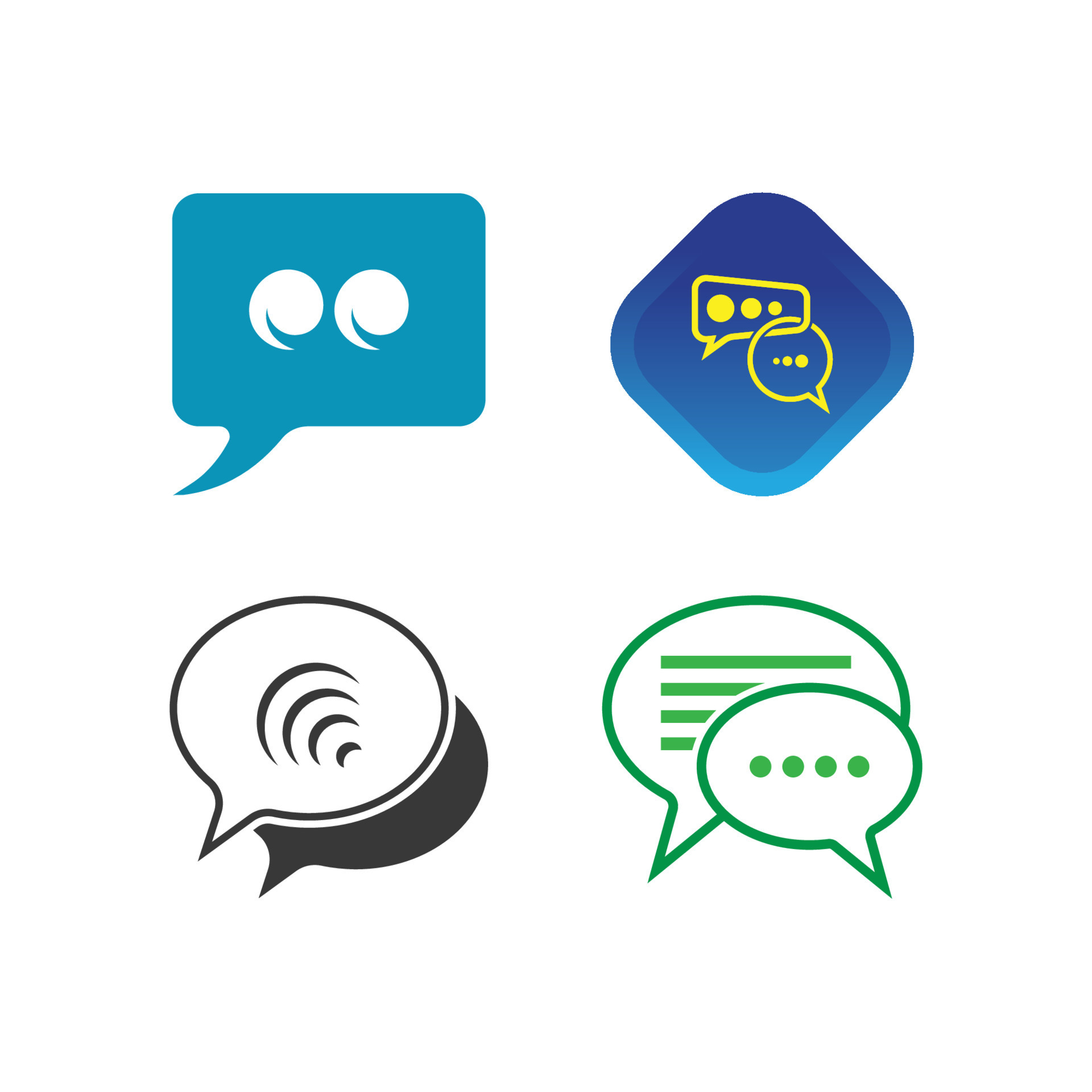 message bubble logo and symbol speech 12113014 Vector Art at Vecteezy