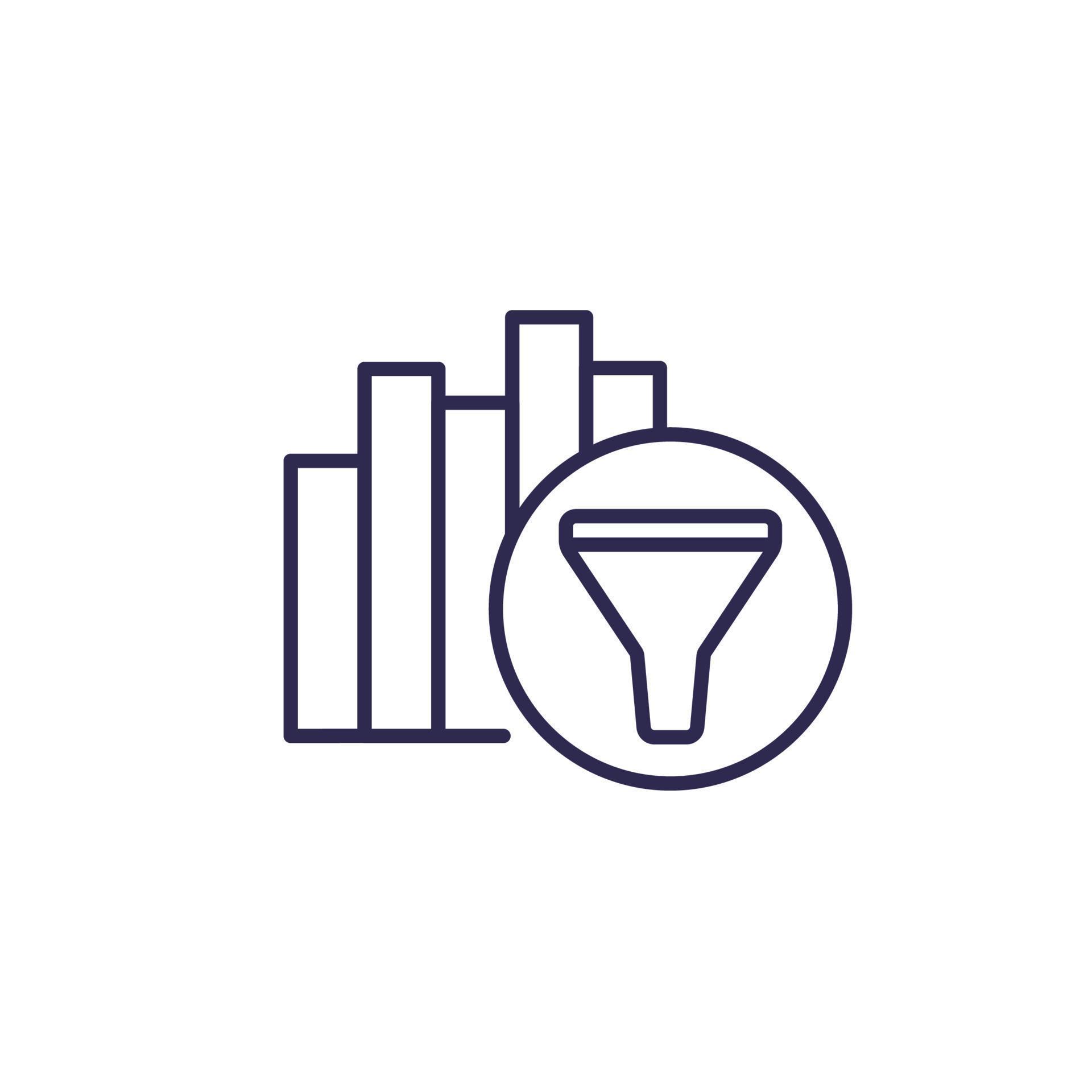 Filtering Line Icon With A Graph 12117271 Vector Art At Vecteezy