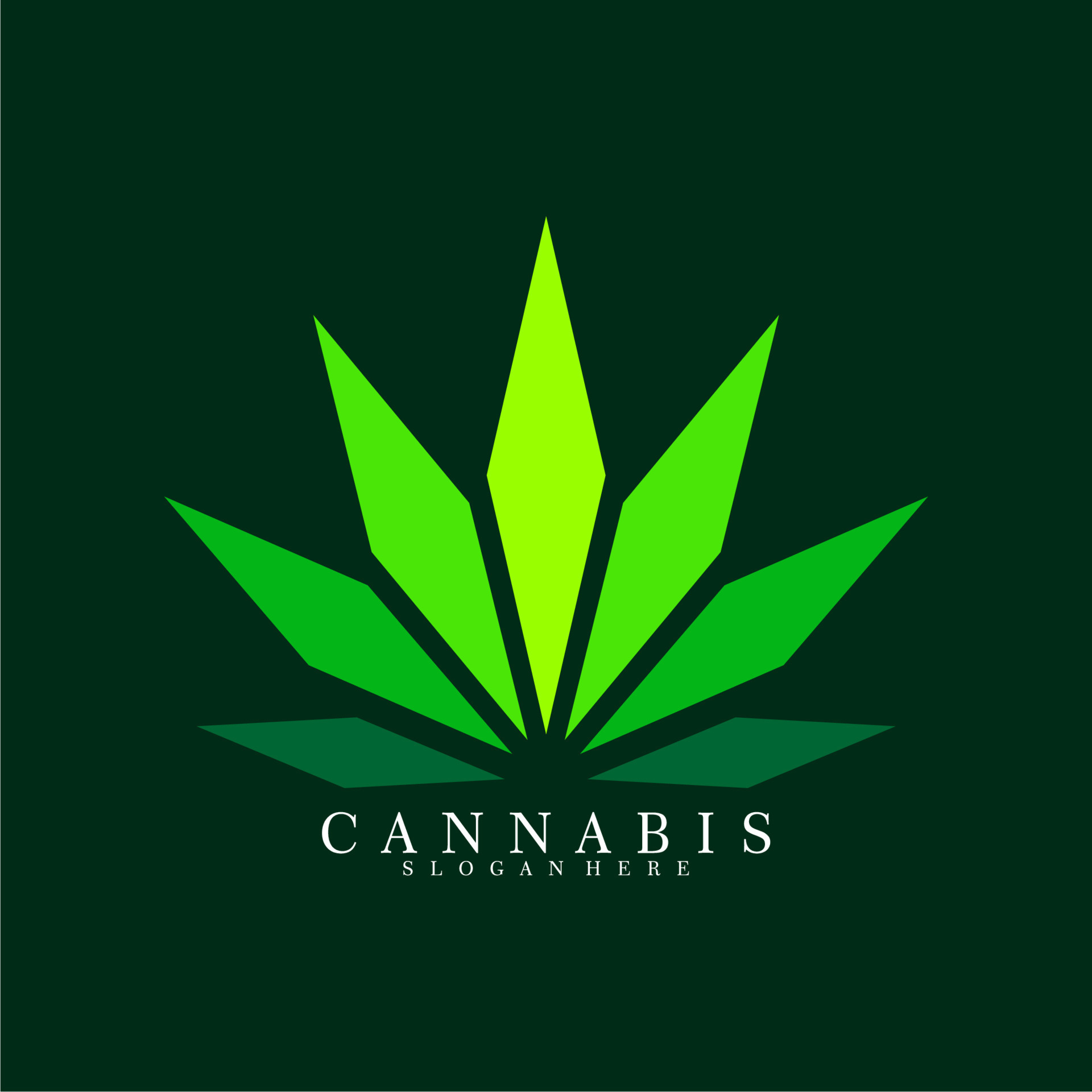 Cannabis logo. Green marijuana leaf vector icon 12119822 Vector Art at Vecteezy