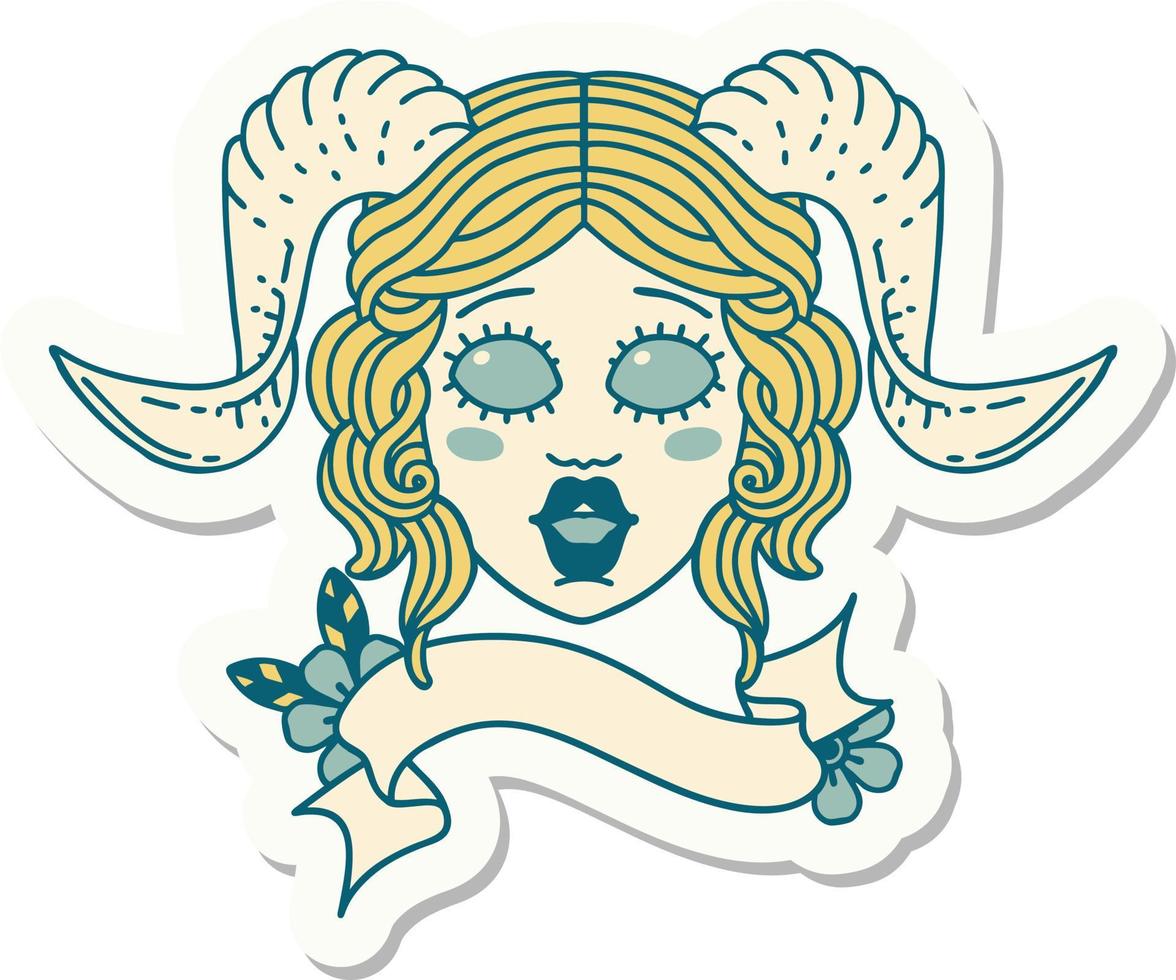 Tiefling Character Face Sticker 12123056 Vector Art At Vecteezy