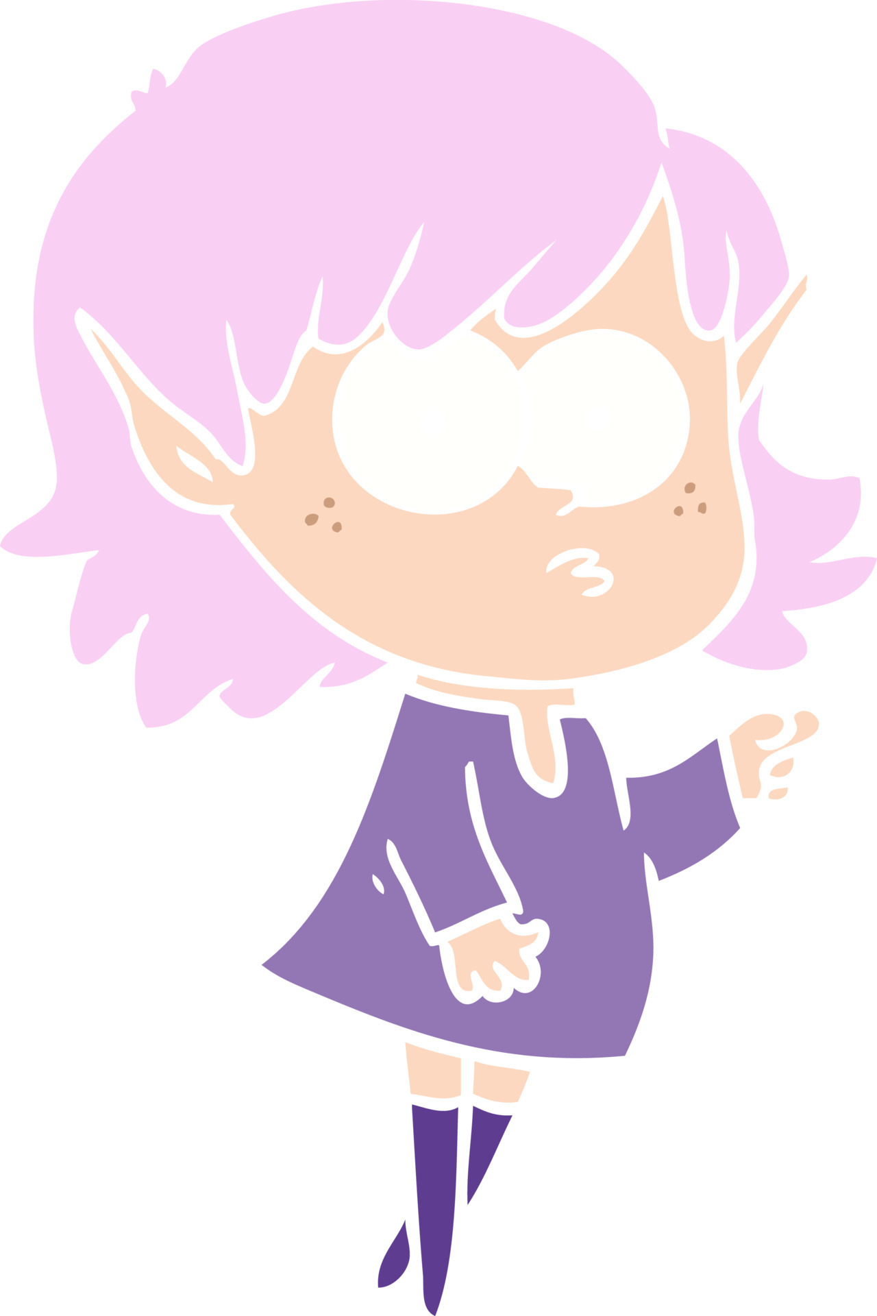 flat color style cartoon elf girl pointing 12136493 Vector Art at Vecteezy