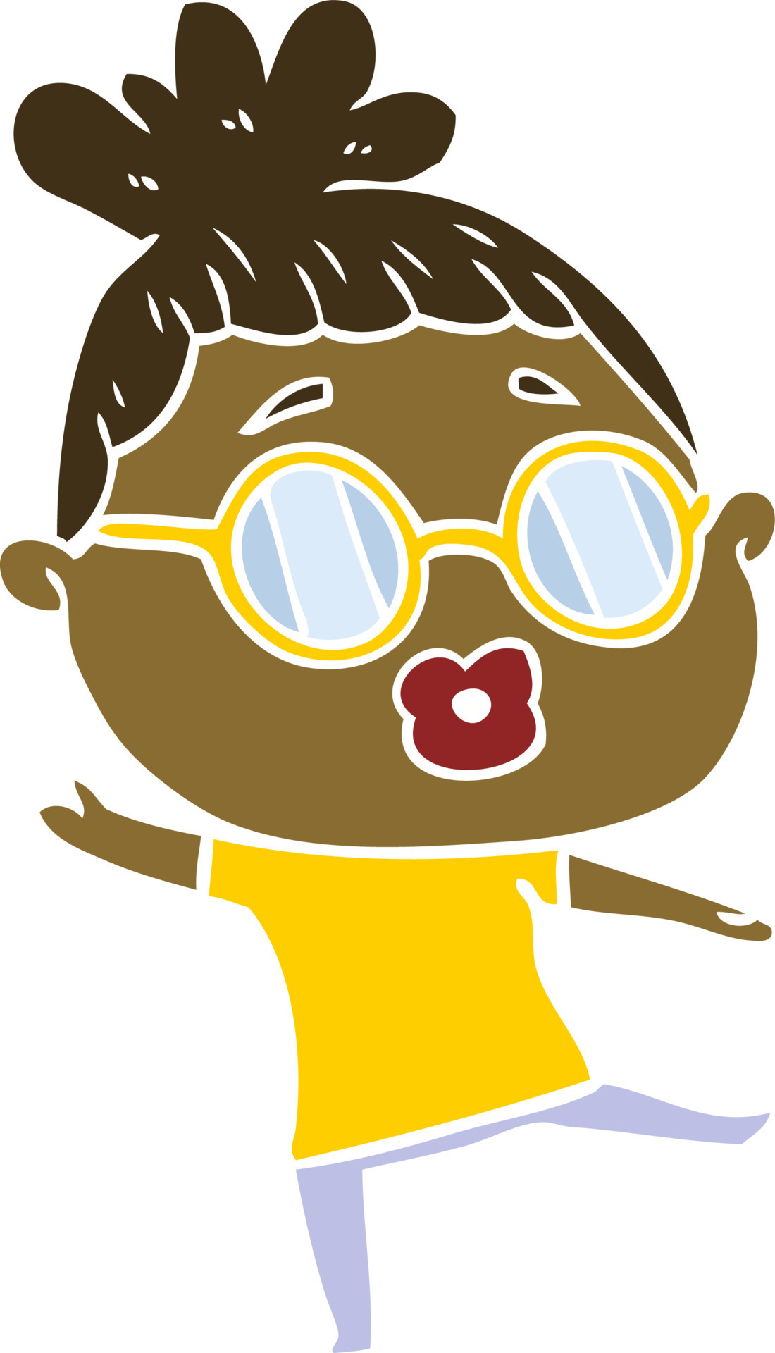 flat color style cartoon woman dancing wearing spectacles 12146340 ...