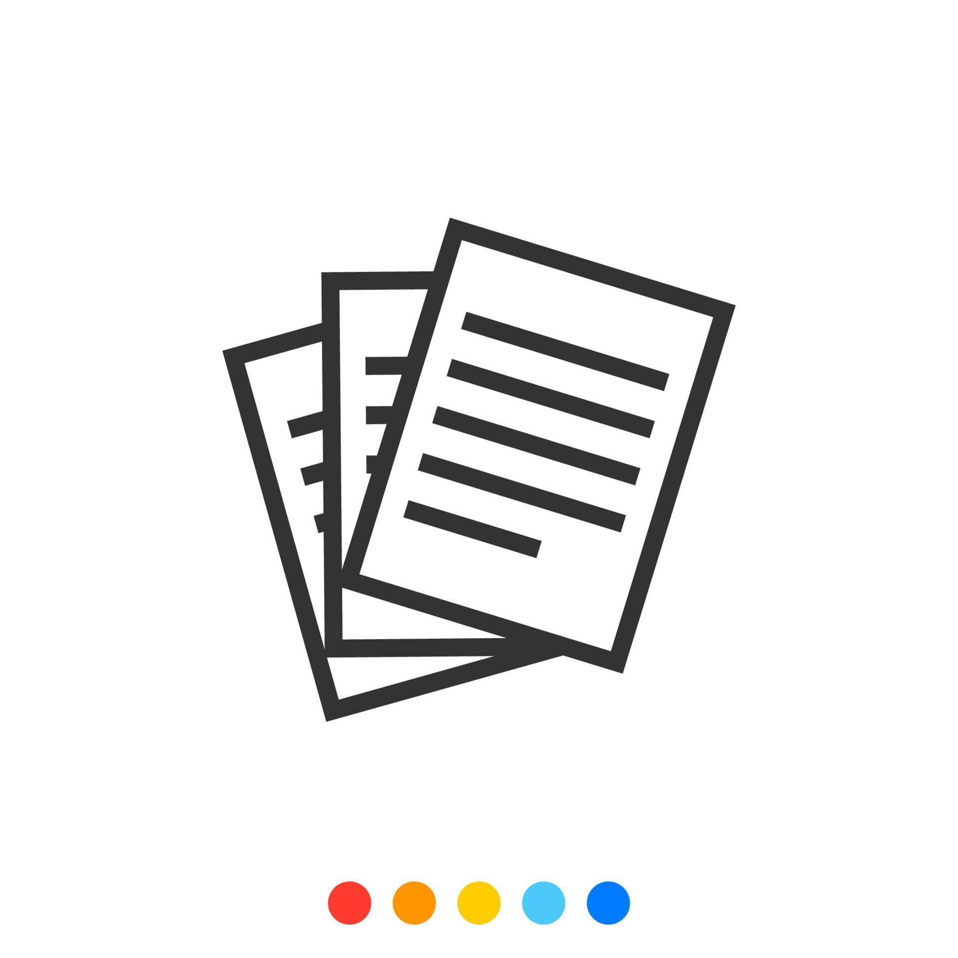 Stack of Documents or File Outline icon, Vector and Illustration ...