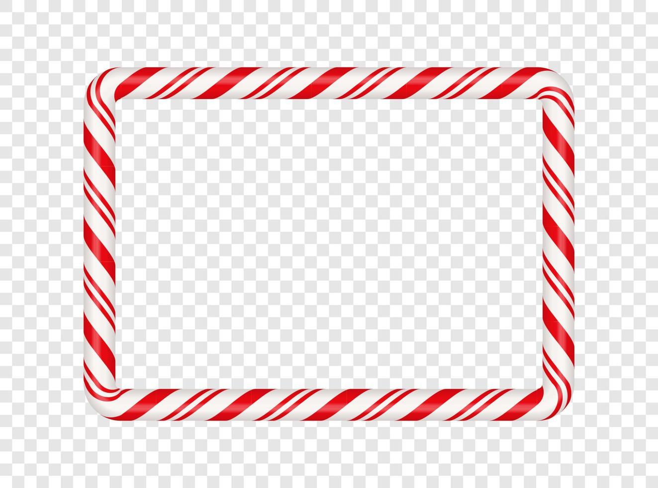 Christmas candy cane rectangle frame with red stripe. Xmas border with ...
