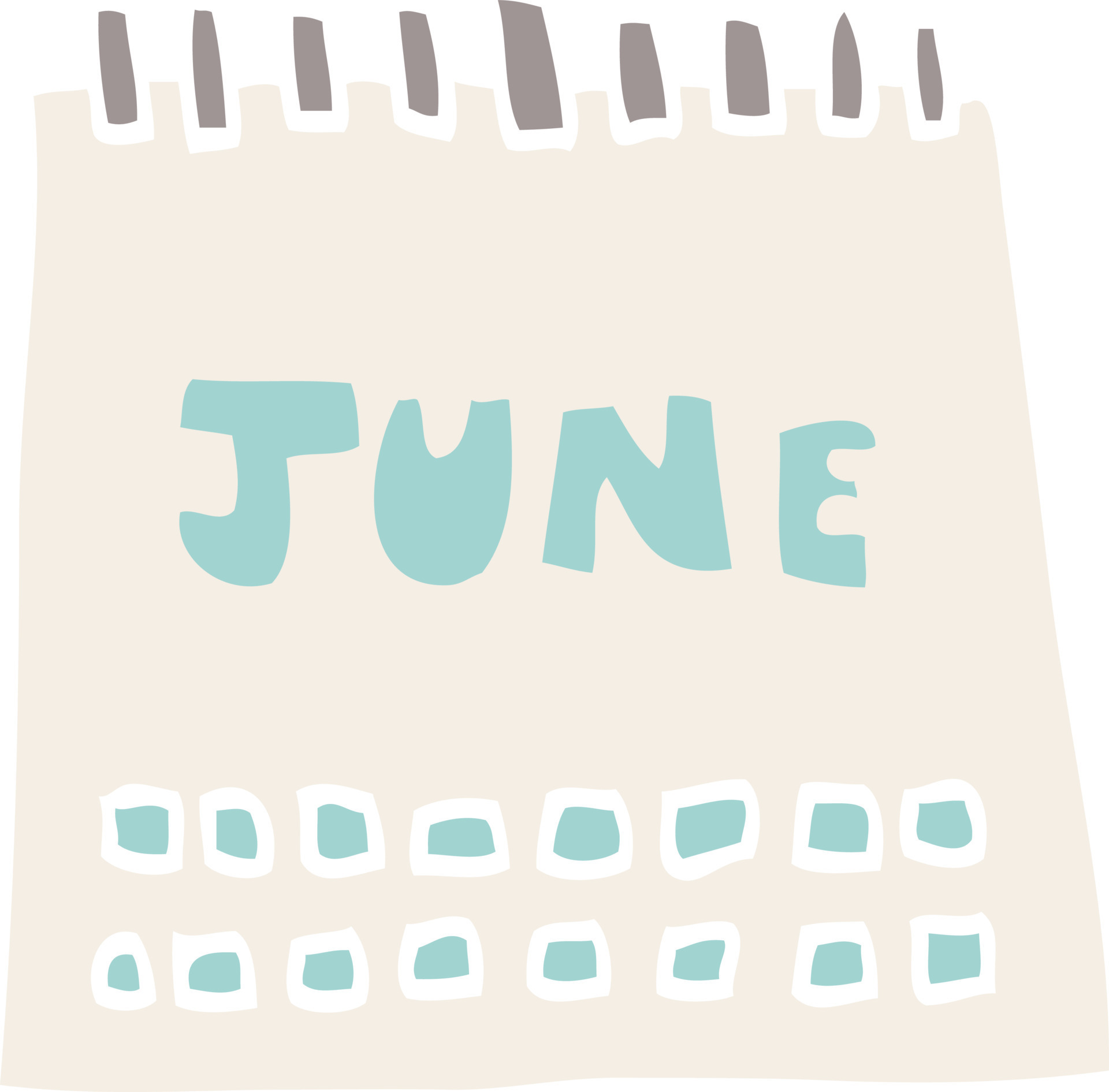 Cartoon Doodle Calendar Showing Month Of June 12151479 Vector Art At Vecteezy