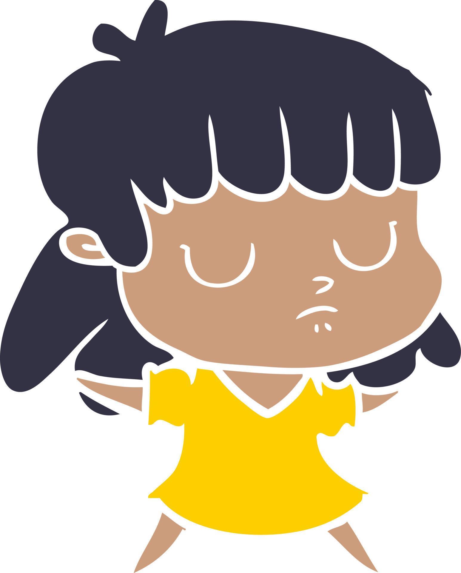 flat color style cartoon indifferent woman 12153484 Vector Art at Vecteezy