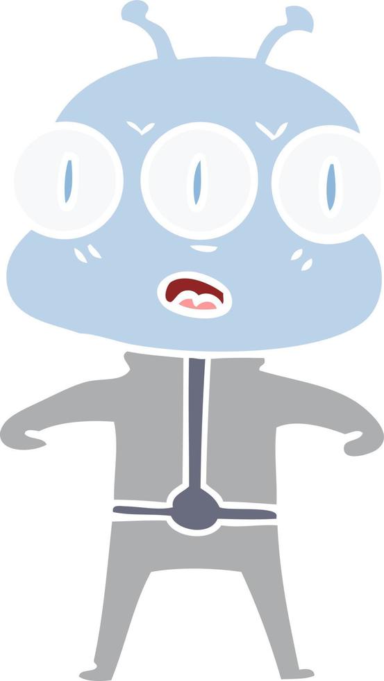 flat color style cartoon three eyed alien 12154080 Vector Art at Vecteezy flat color style cartoon three eyed alien 12154080 Vector Art at Vecteezy