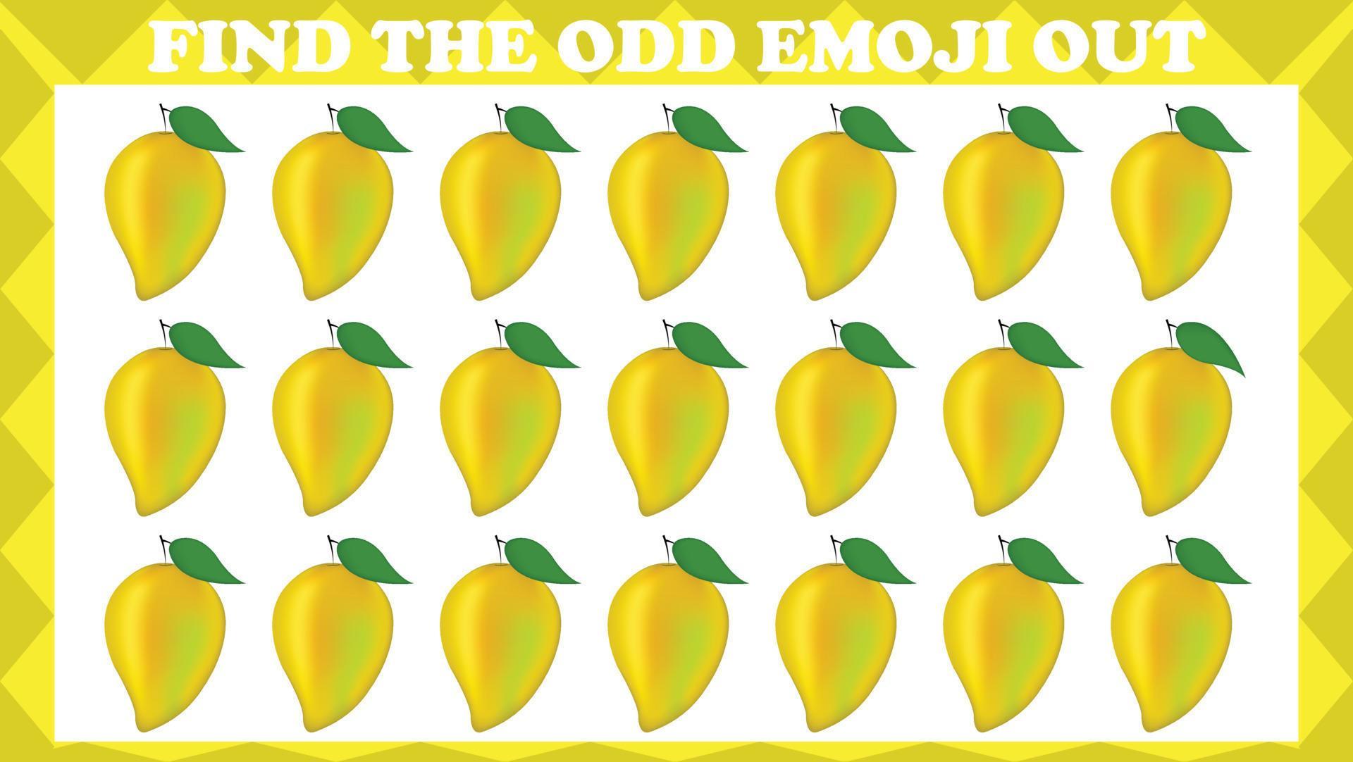 Find The Odd Emoji Out, Visual Logic Puzzle Game. Activity Game For Children. Vector ...