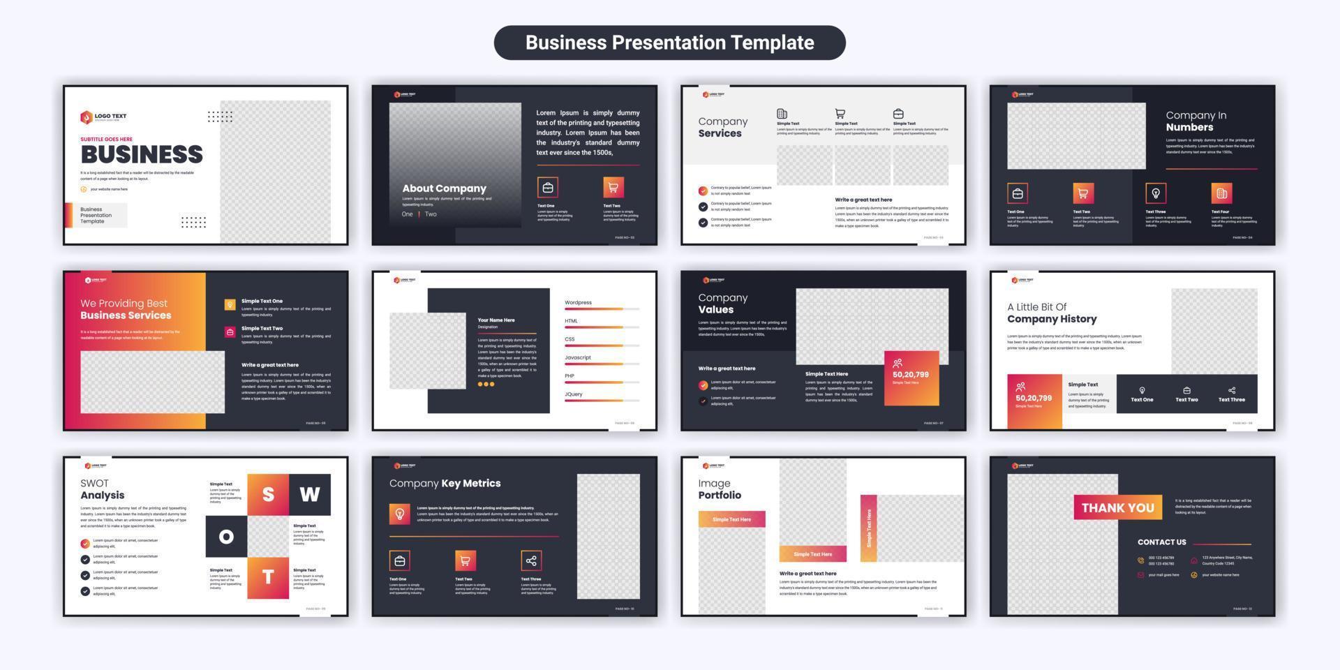 Creative business presentation slides template design. Use for modern ... Creative business presentation slides template design. Use for modern ...