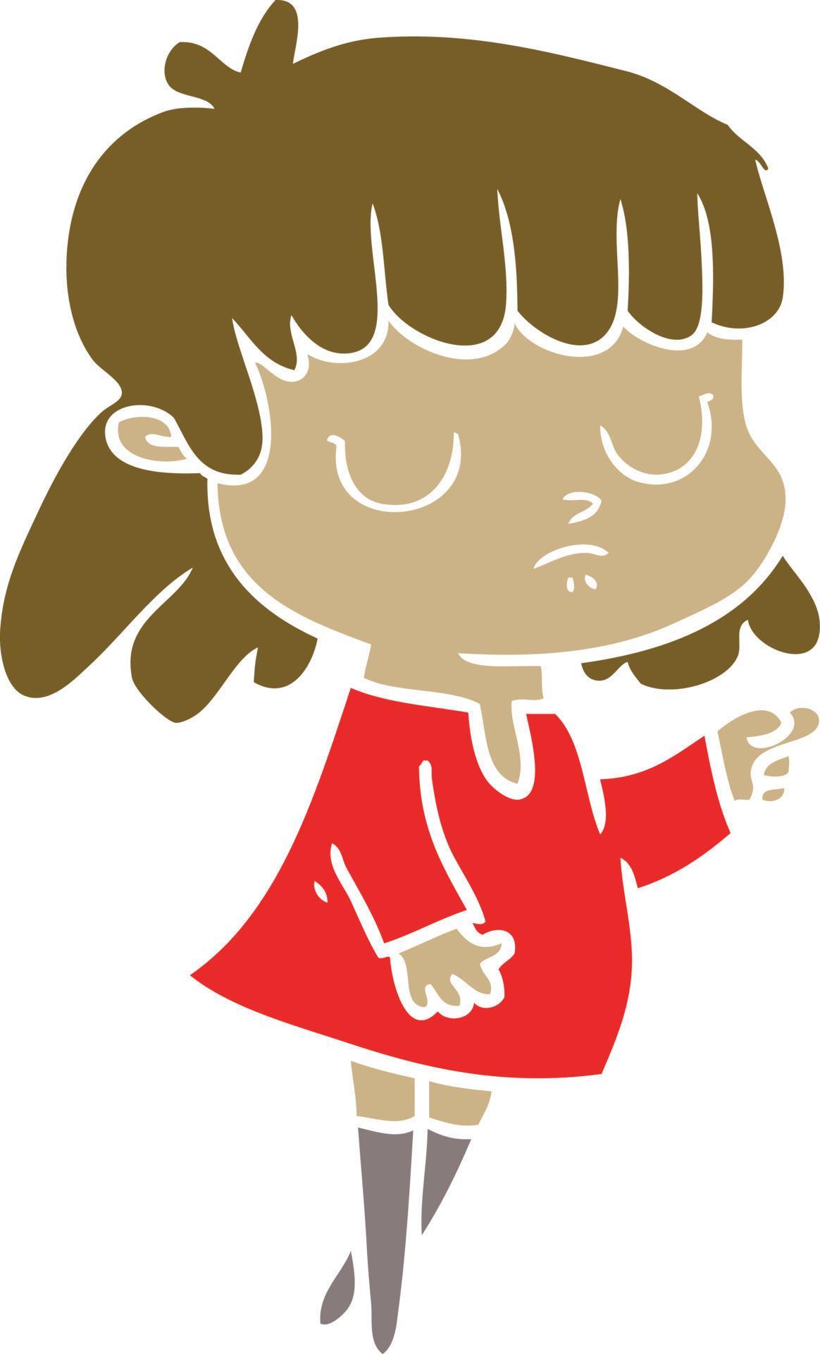 flat color style cartoon indifferent woman 12157331 Vector Art at Vecteezy