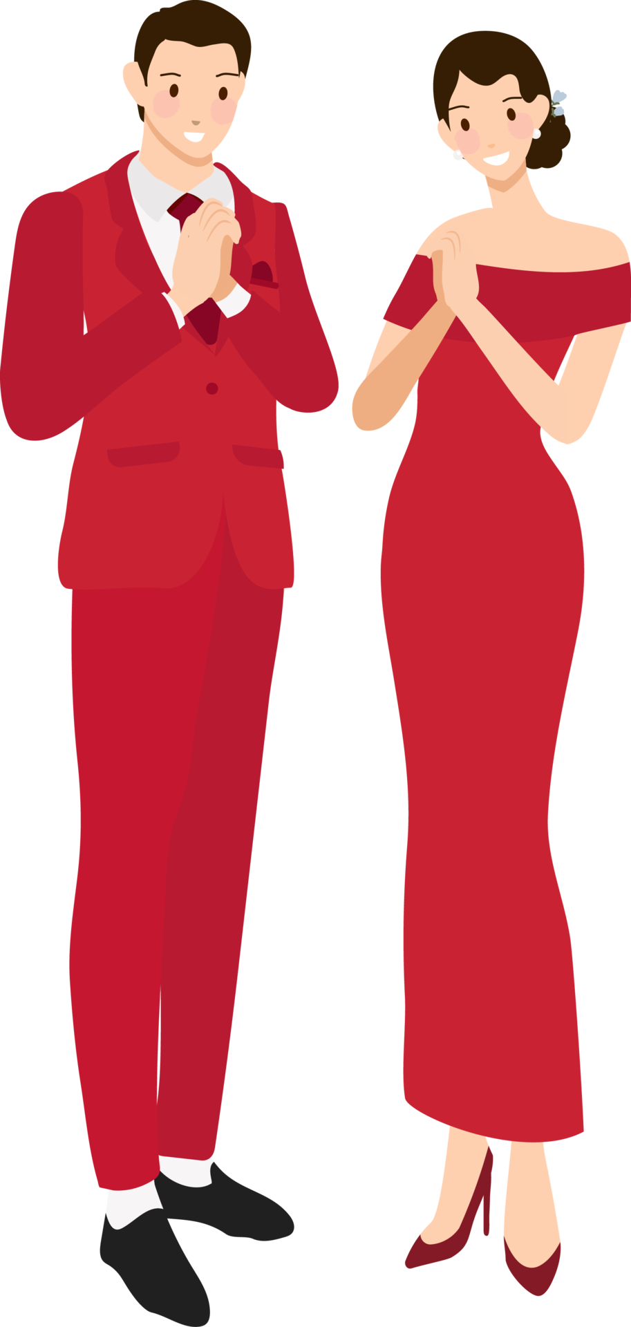 Chinese Wedding Couple In Traditional Red Dress Holding Hands And chinese-wedding-couple-in-traditional-red-dress-holding-hands-and