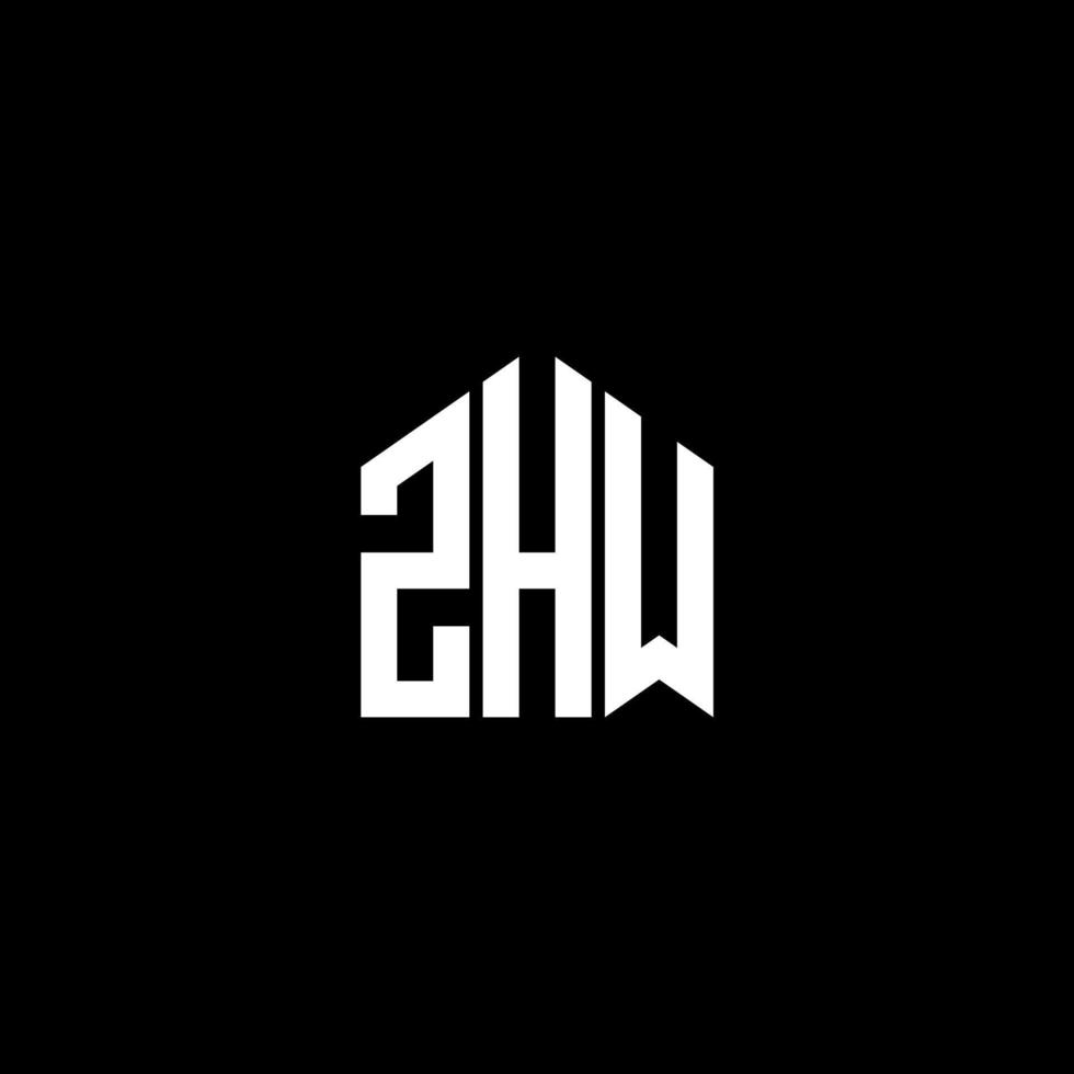 diseño del logotipo de la letra zhw sobre fondo negro. concepto de logotipo de letra de ...