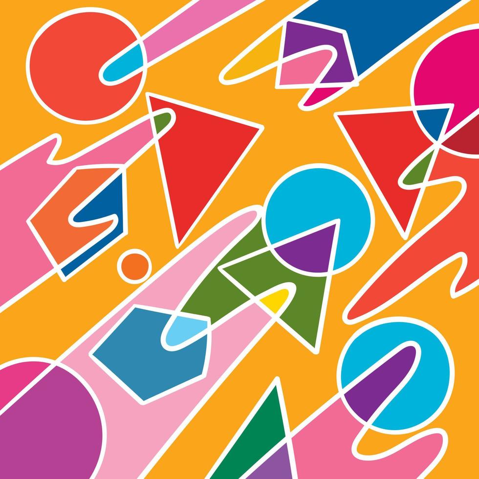 Hand drawn triangle and circles art, retro, doodles, abstract, simple ...